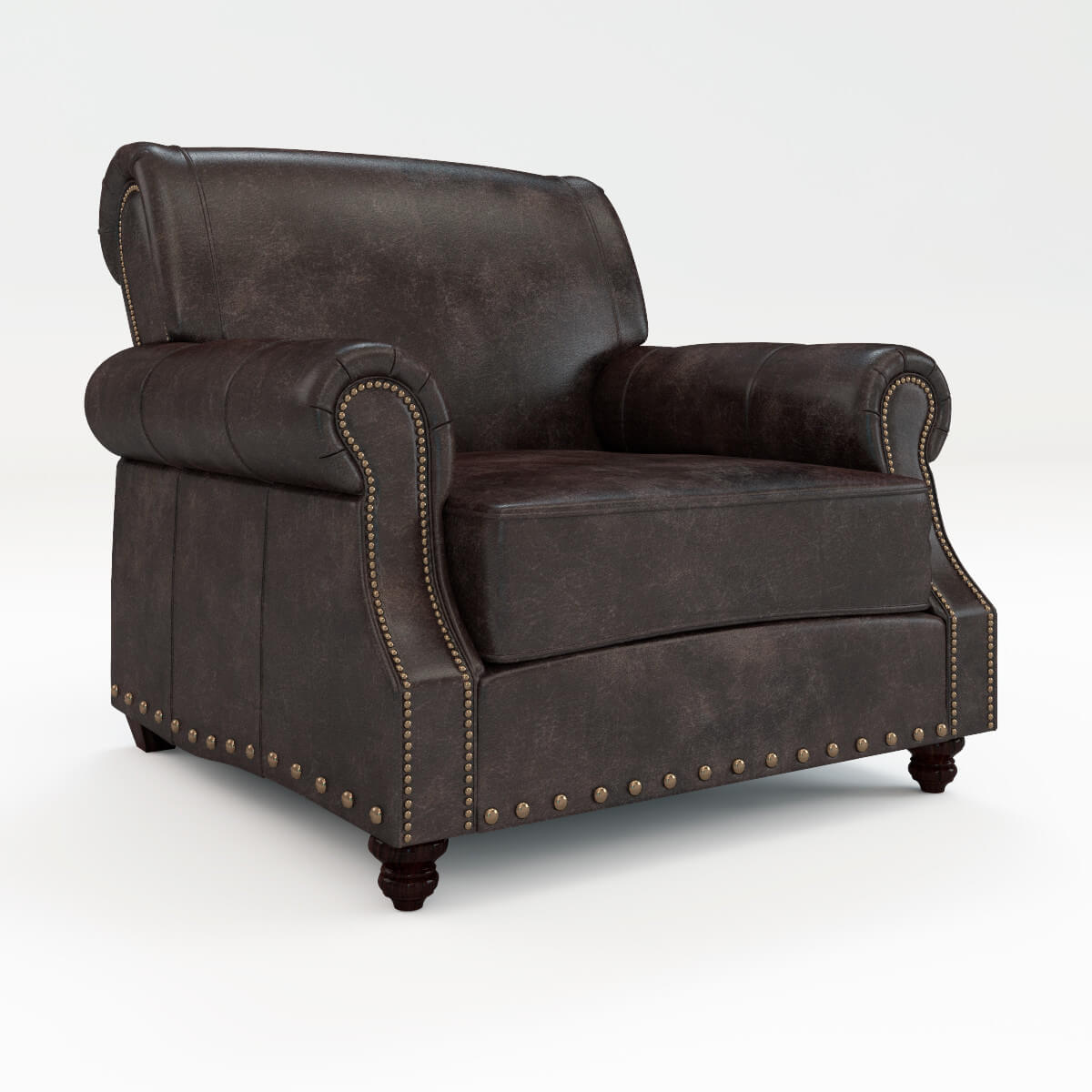 Landry Leather Armchair 3D Model by North2023