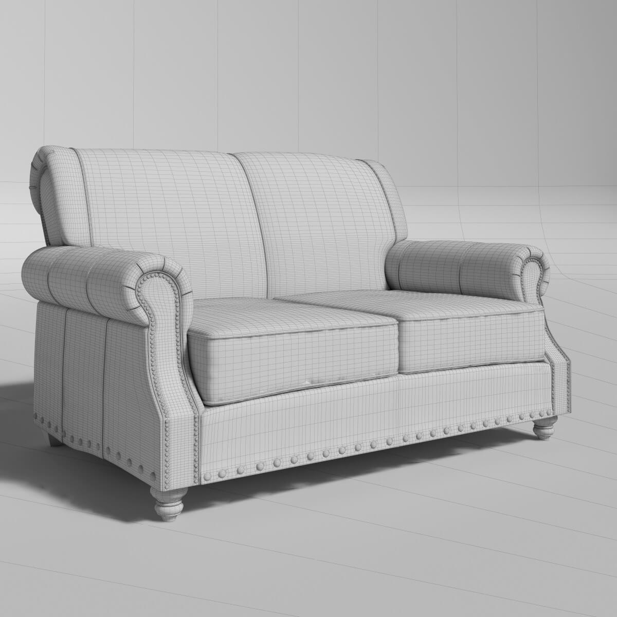 Landry Leather Sofa 3D Model by North2023