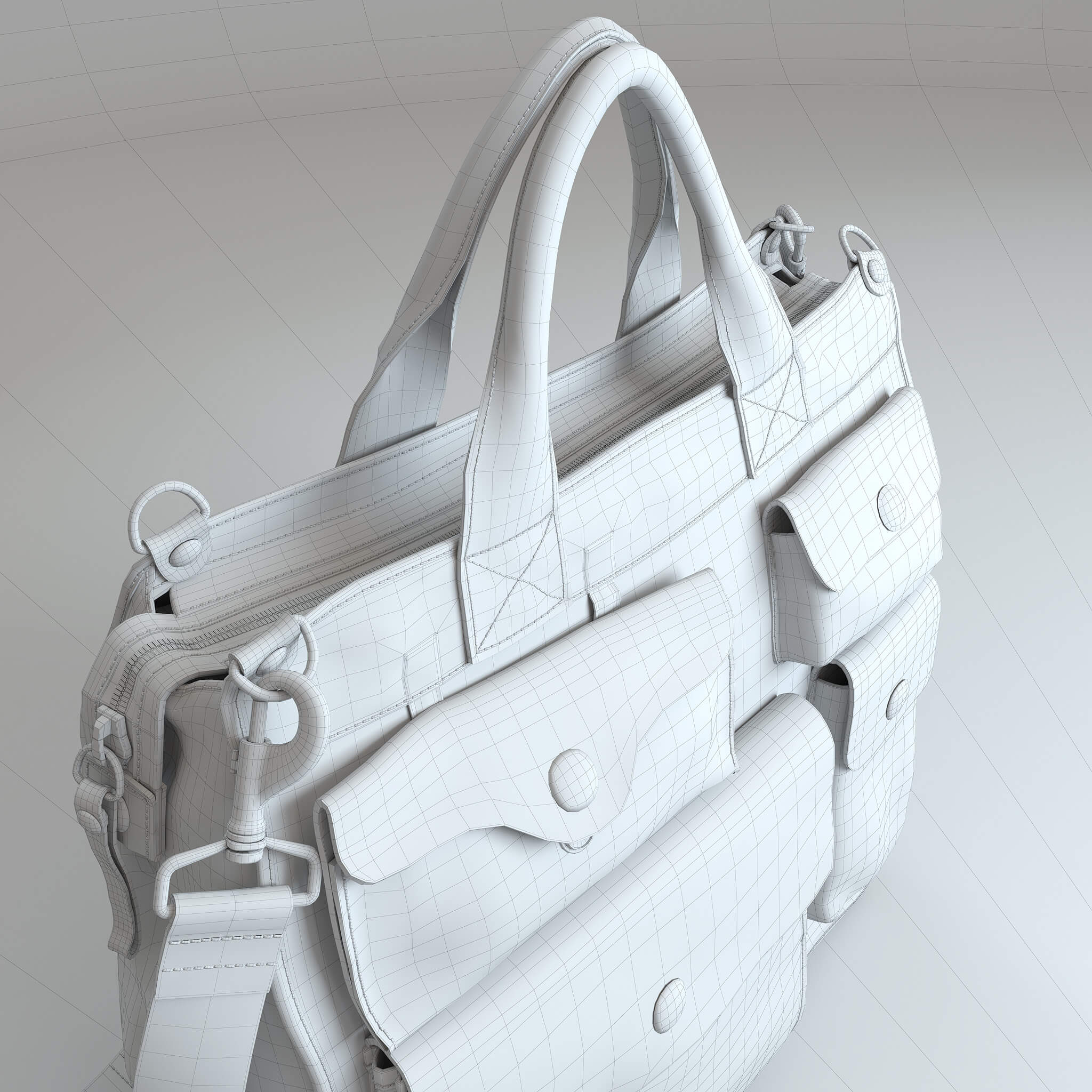 The Campomaggi Large Fabric Shopper Bag 3D Model by North2023