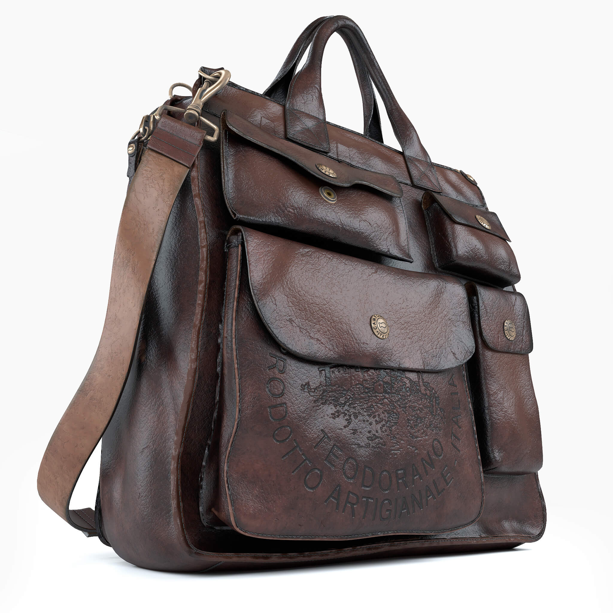 The Campomaggi Large Shopper Leather Bag 3D Model by North2023