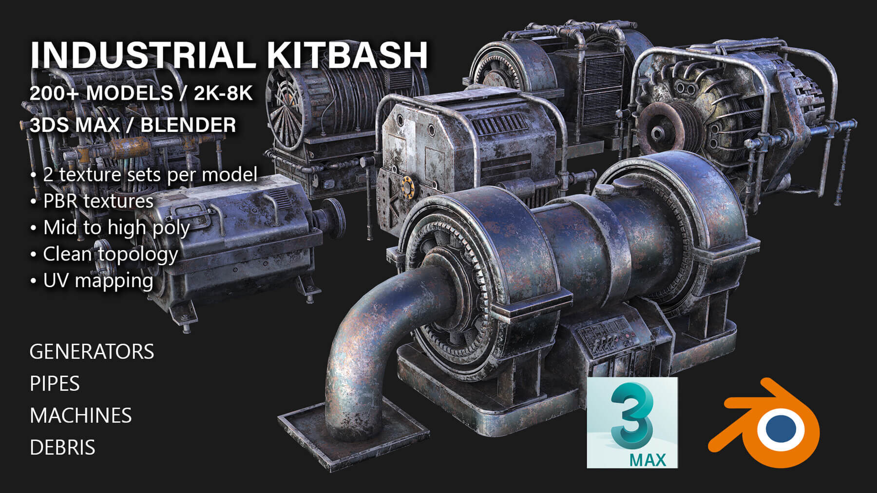 PBR Industrial Kitbash V2 - 200+ Models 3D Model by Northlogic