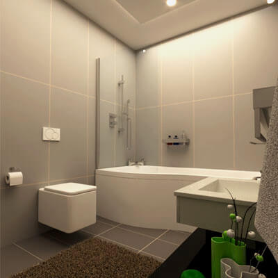 Bathroom, Small and Modern Bathroom - 3D Model by nsr_sh06