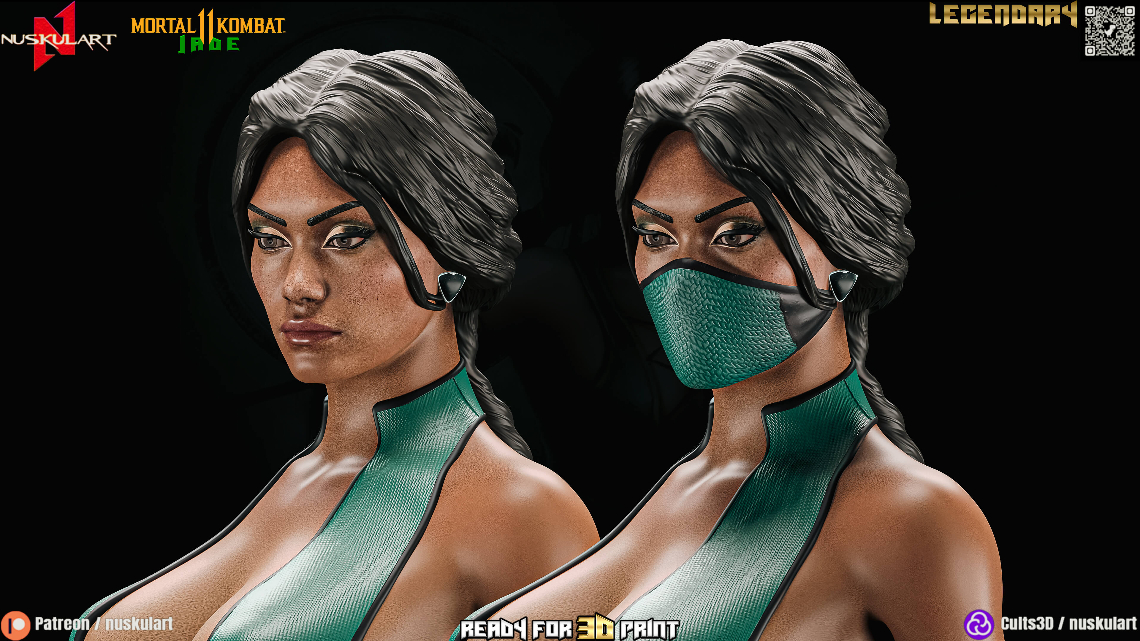 Jade - Mortal Kombat - Legendary Collectible Model 3D Render