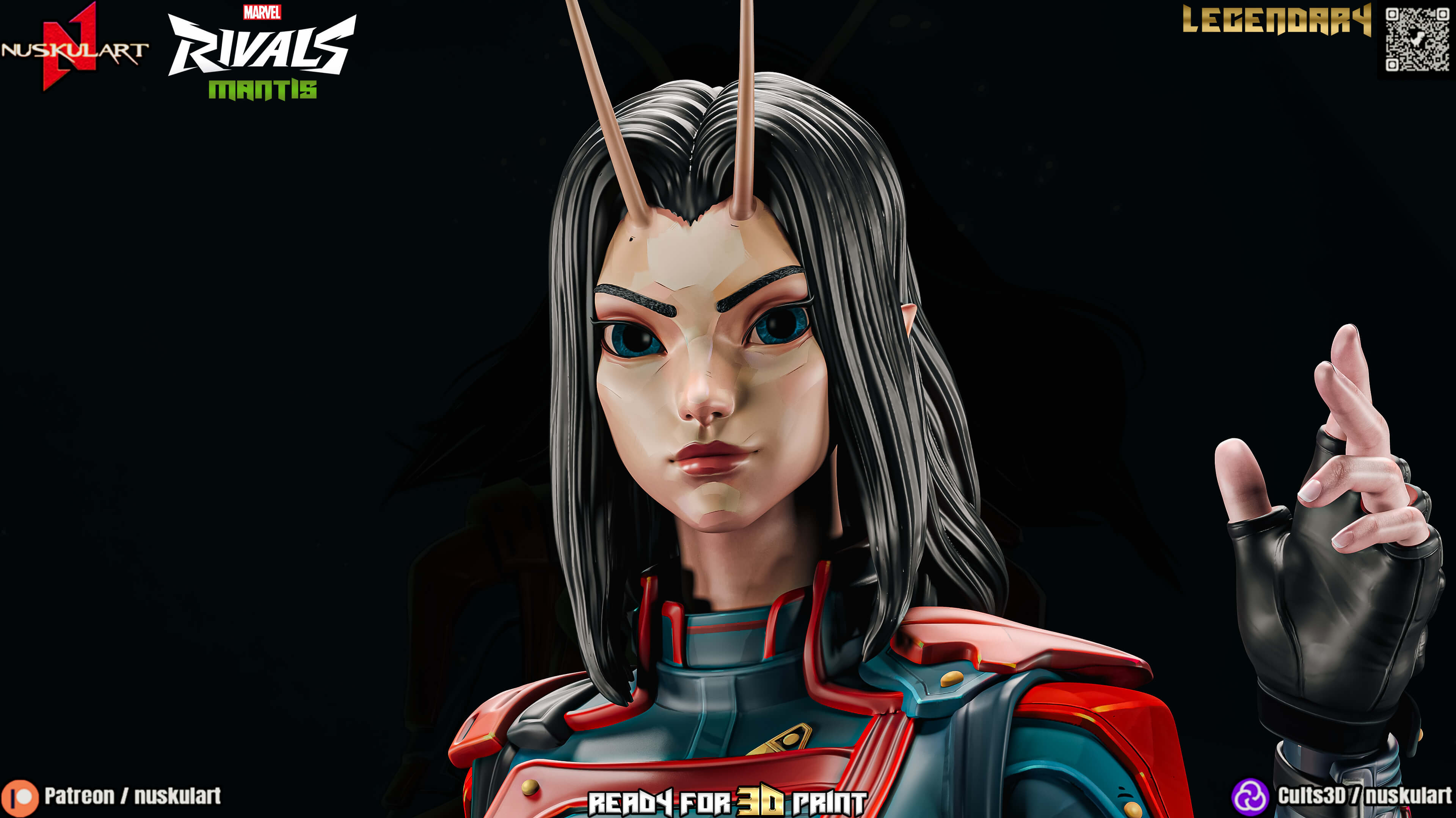 Mantis GotG - Marvel Rivals - 3D Printing 3D Render by Nuskul Art