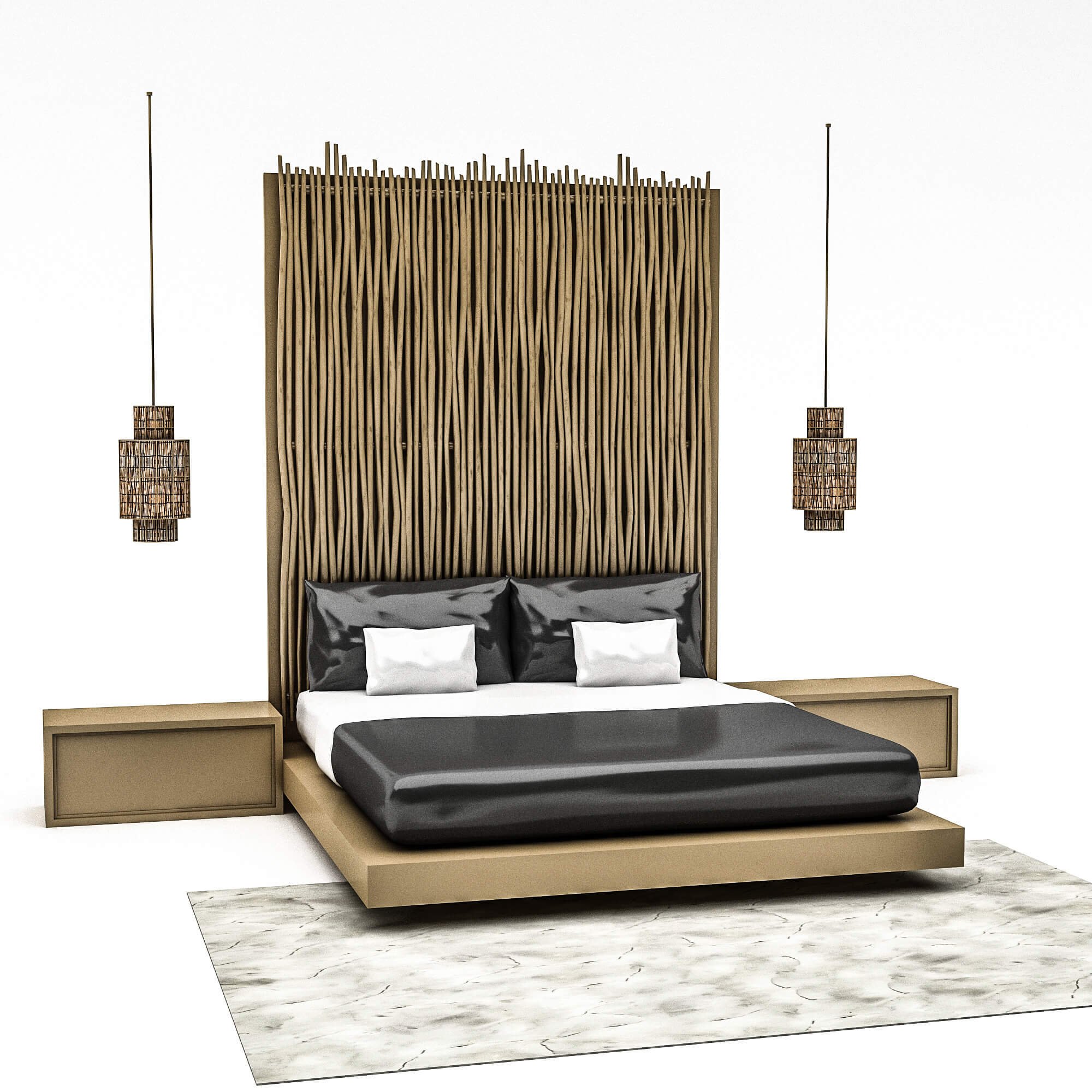 Bohemian Bed 03 - 3D Model by nvere
