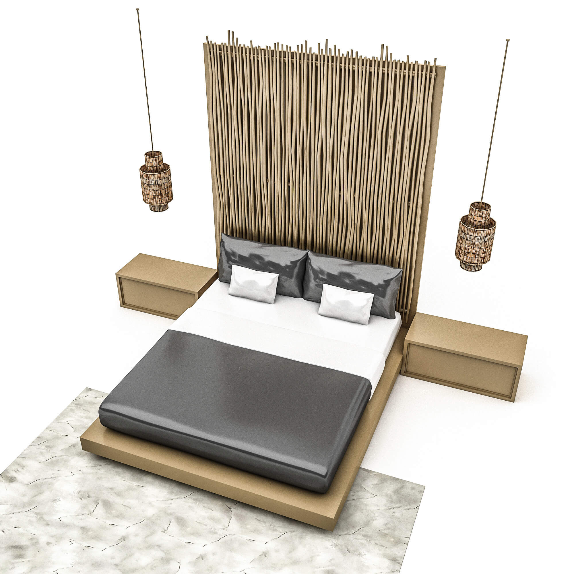 Bohemian Bed 03 - 3D Model by nvere