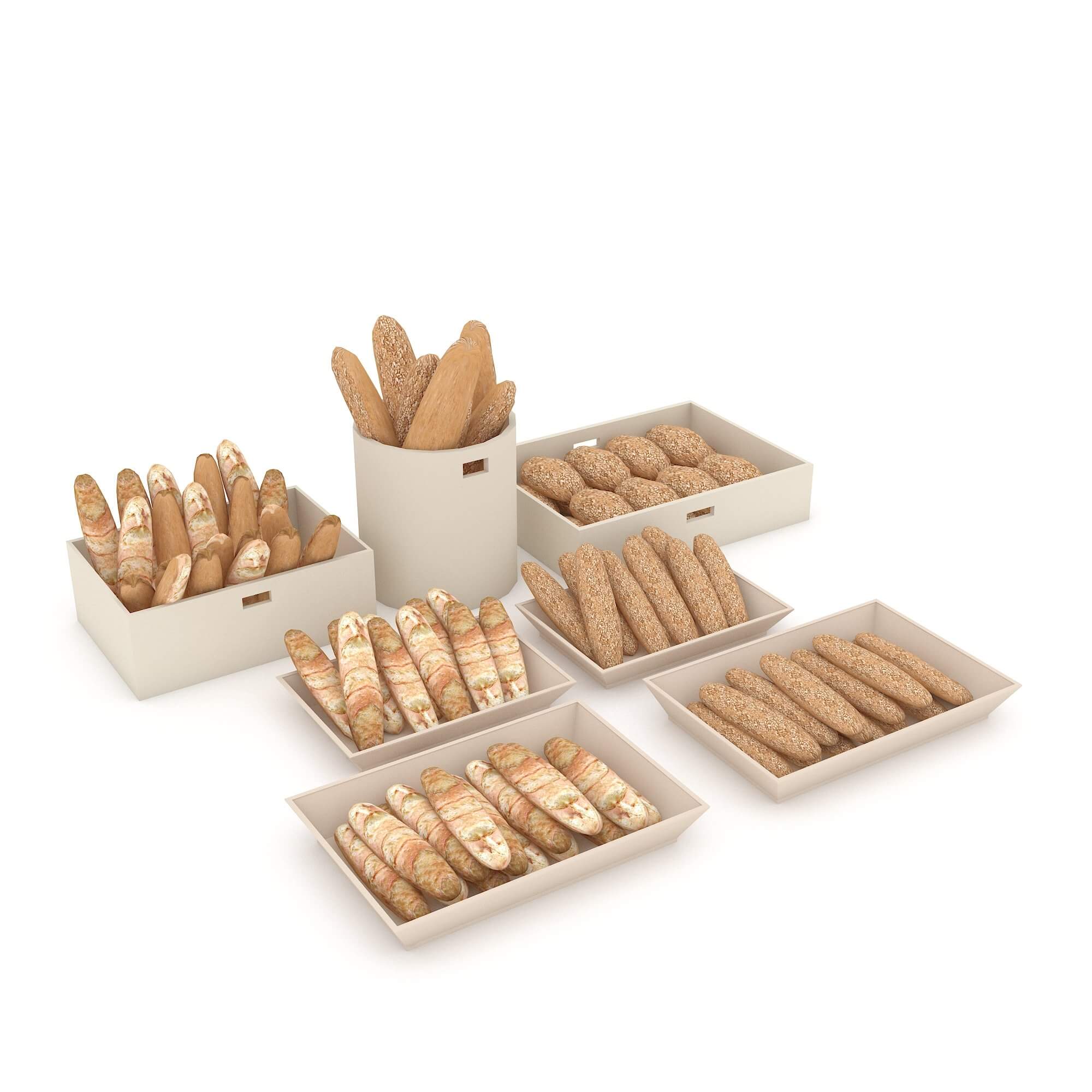 Bread Types 02 - 3D Model by nvere