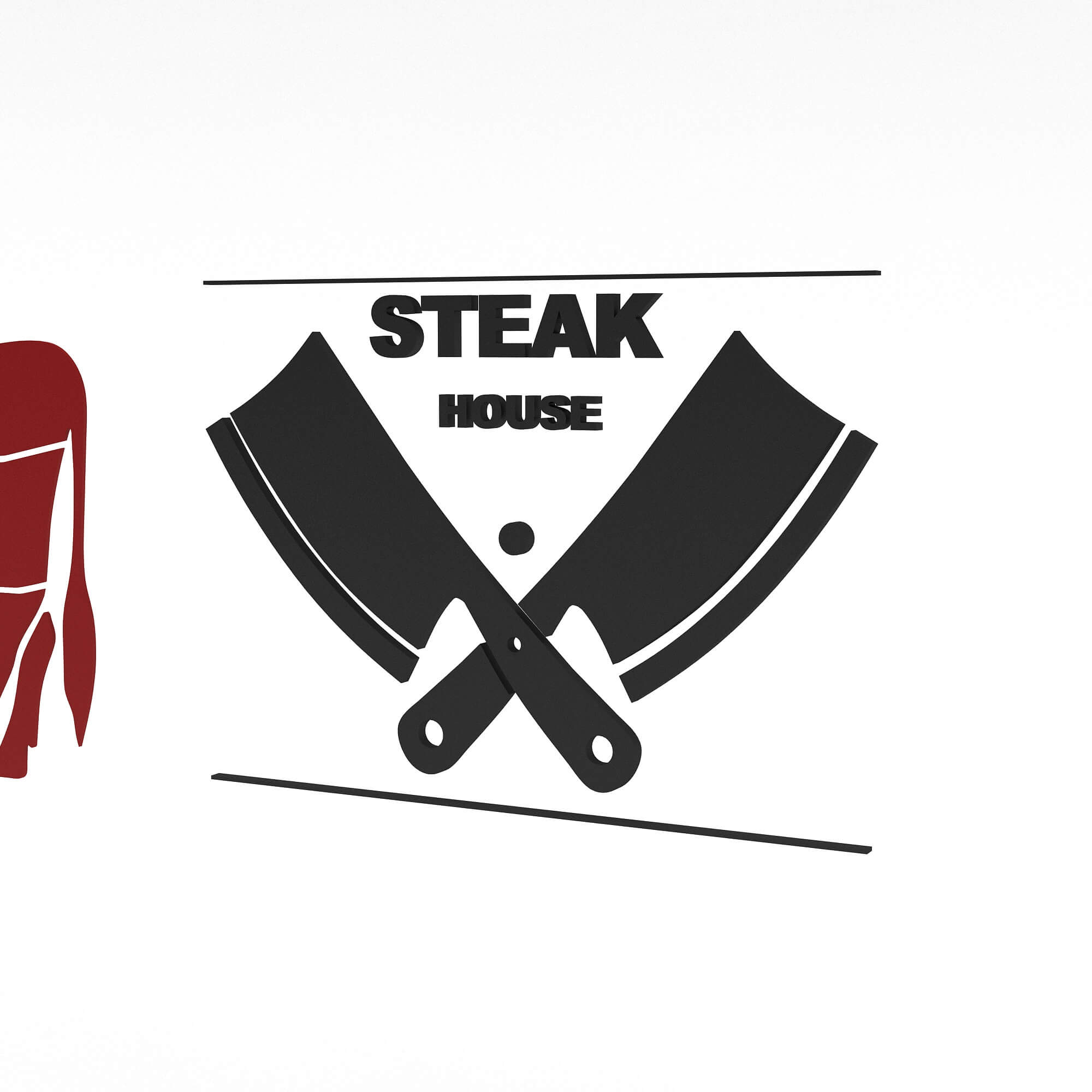 Butcher and Steakhouse Signs - 3D Model by nvere