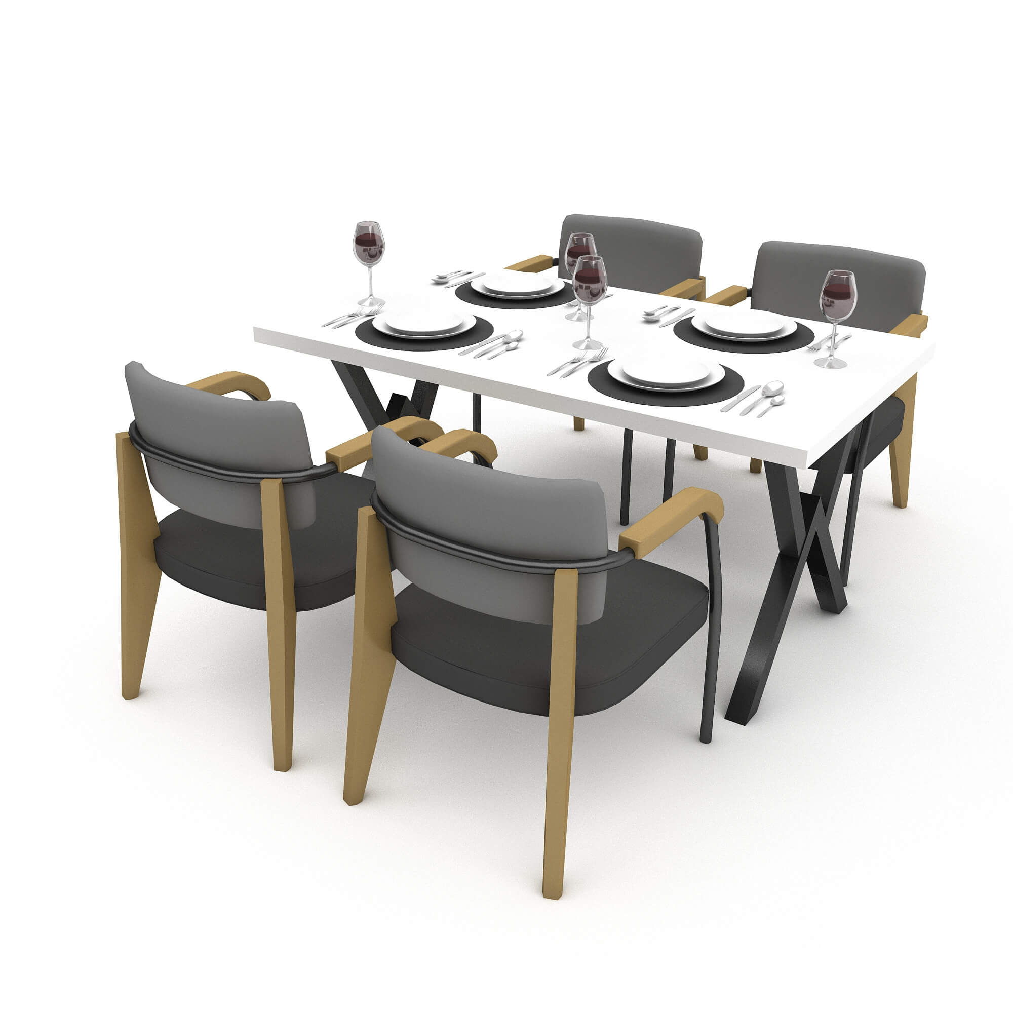 Dining Table 001 - 3D Model by nvere