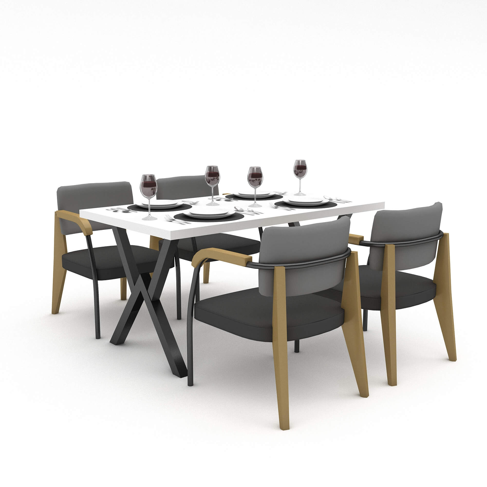 Dining Table 001 - 3D Model by nvere