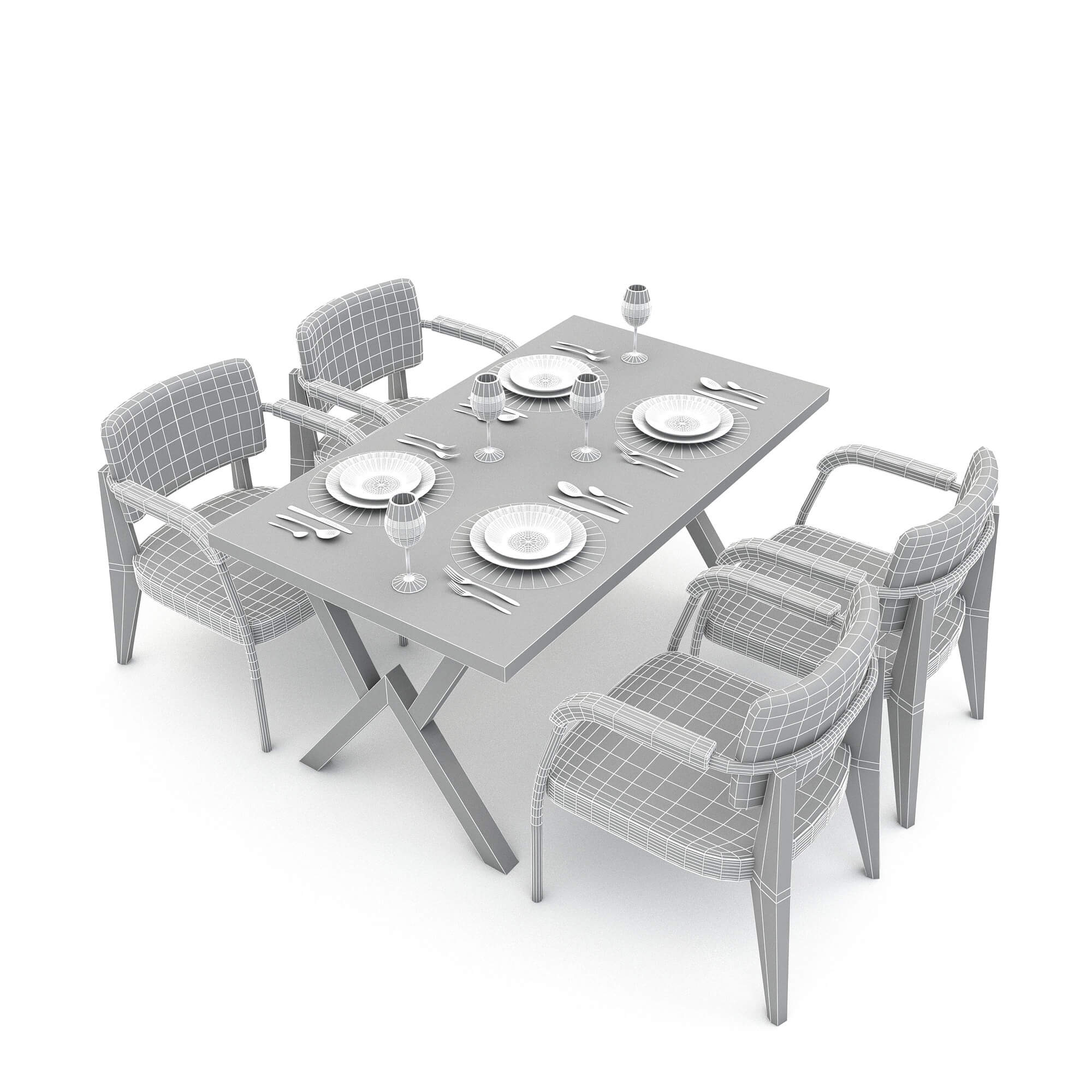 Dining Table 001 - 3D Model by nvere