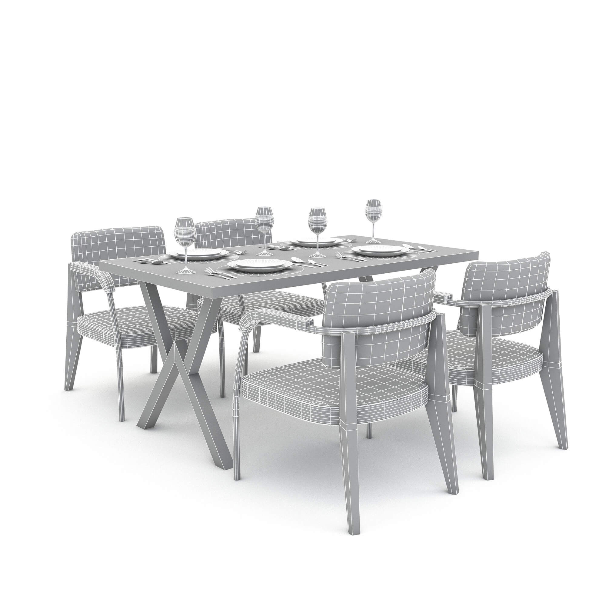 Dining Table 001 - 3D Model by nvere