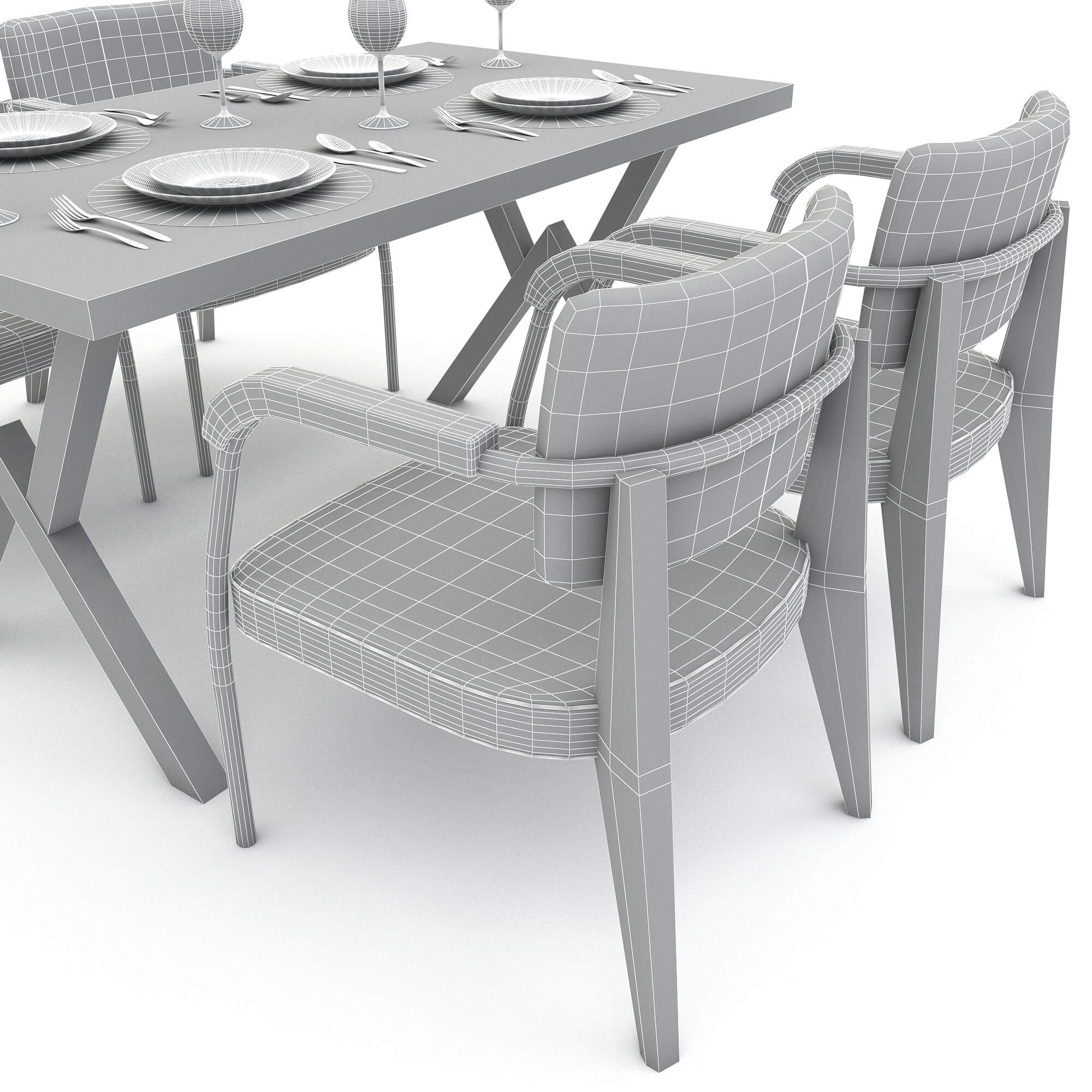 Dining Table 001 - 3D Model by nvere