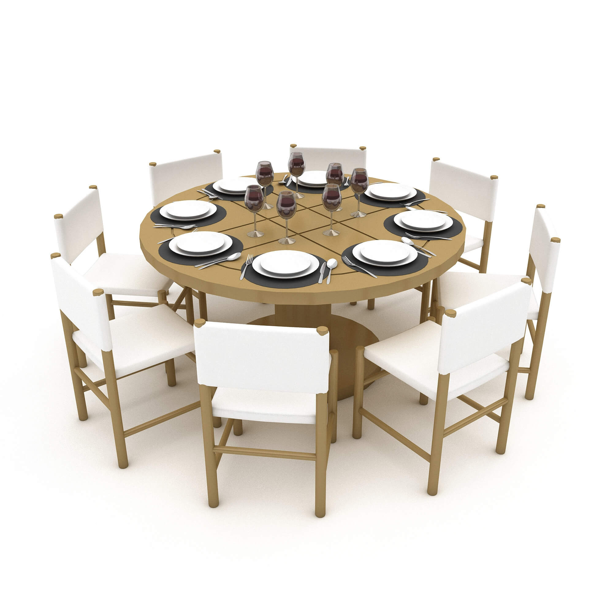 Dining Table 003 - 3D Model by nvere