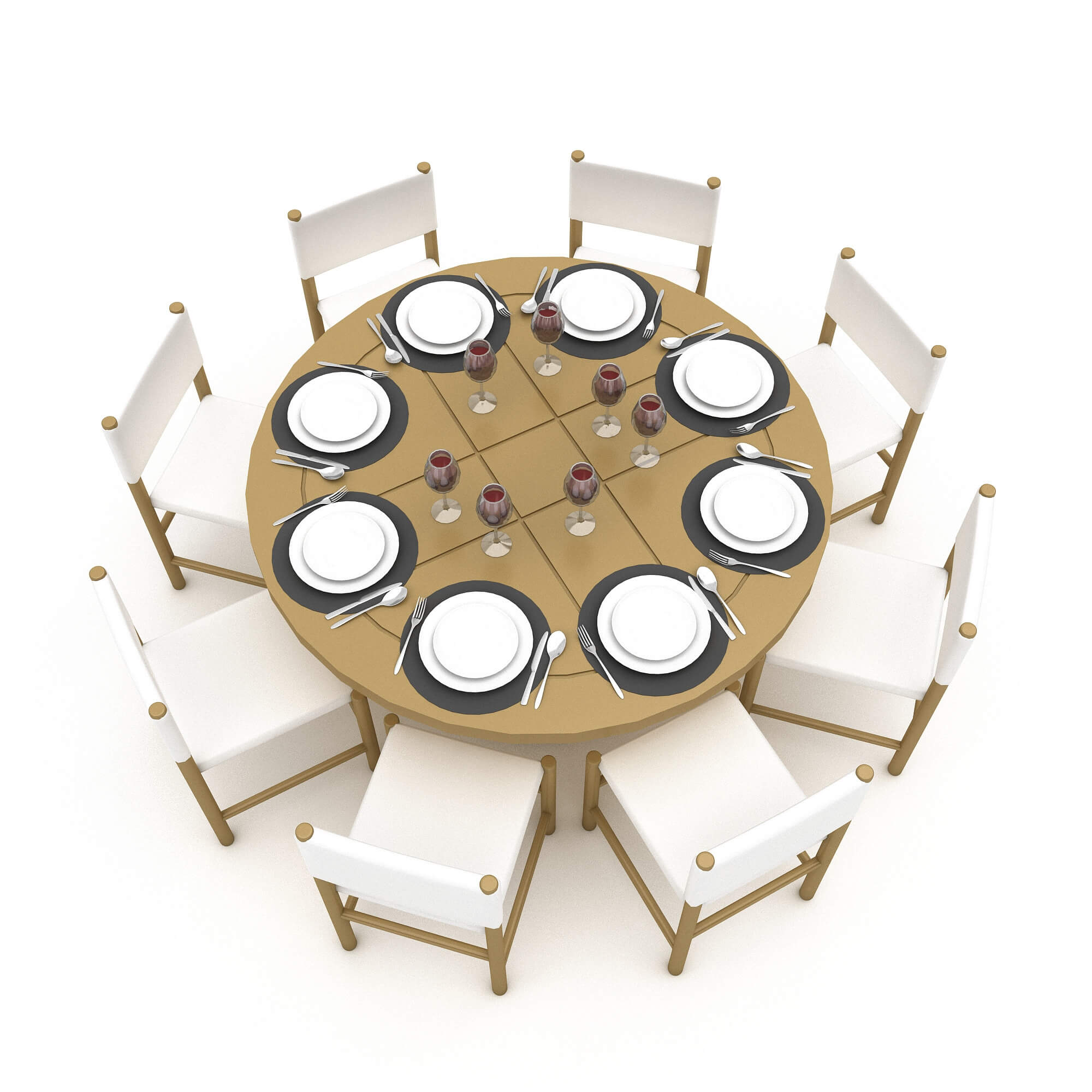 Dining Table 003 - 3D Model by nvere