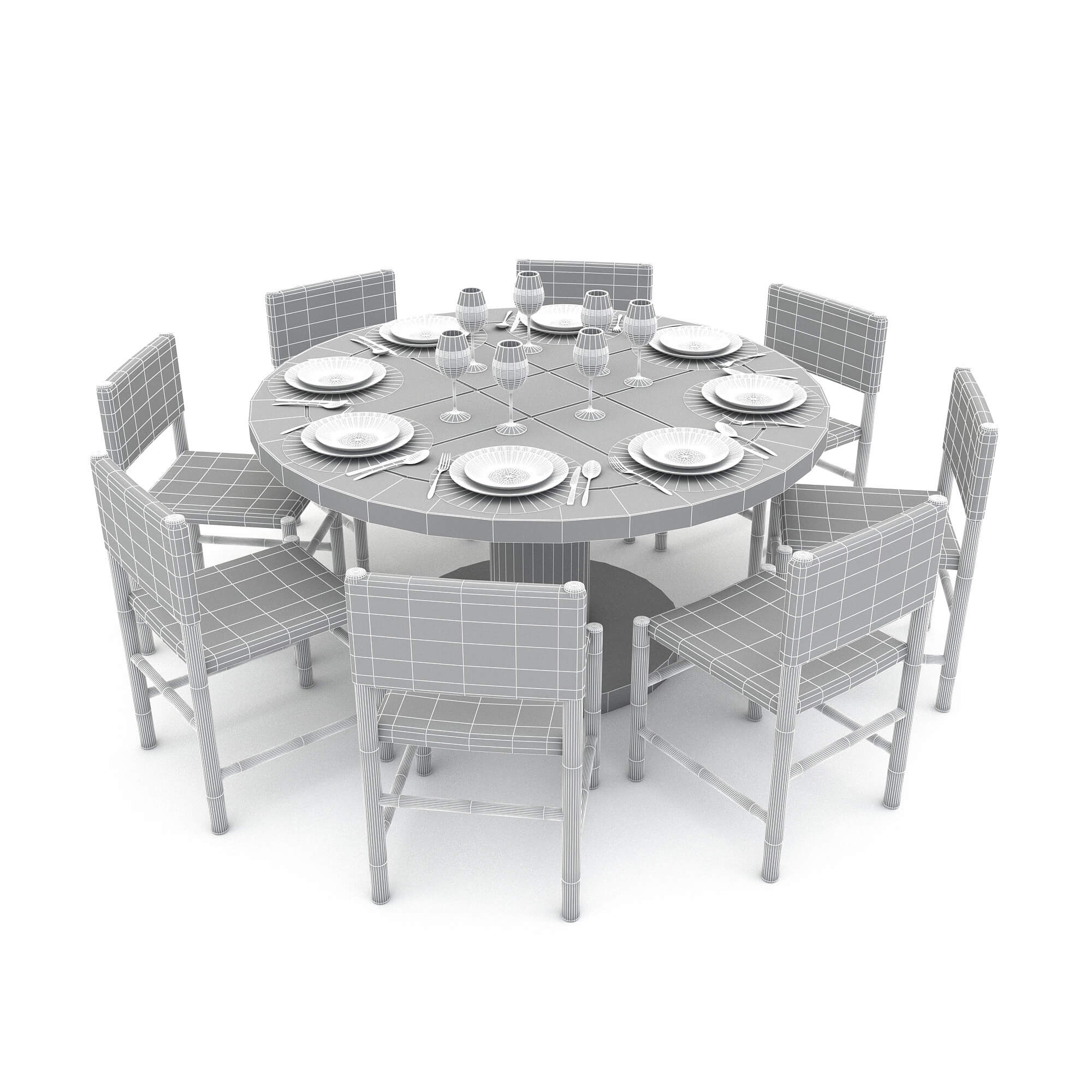 Dining Table 003 - 3D Model by nvere
