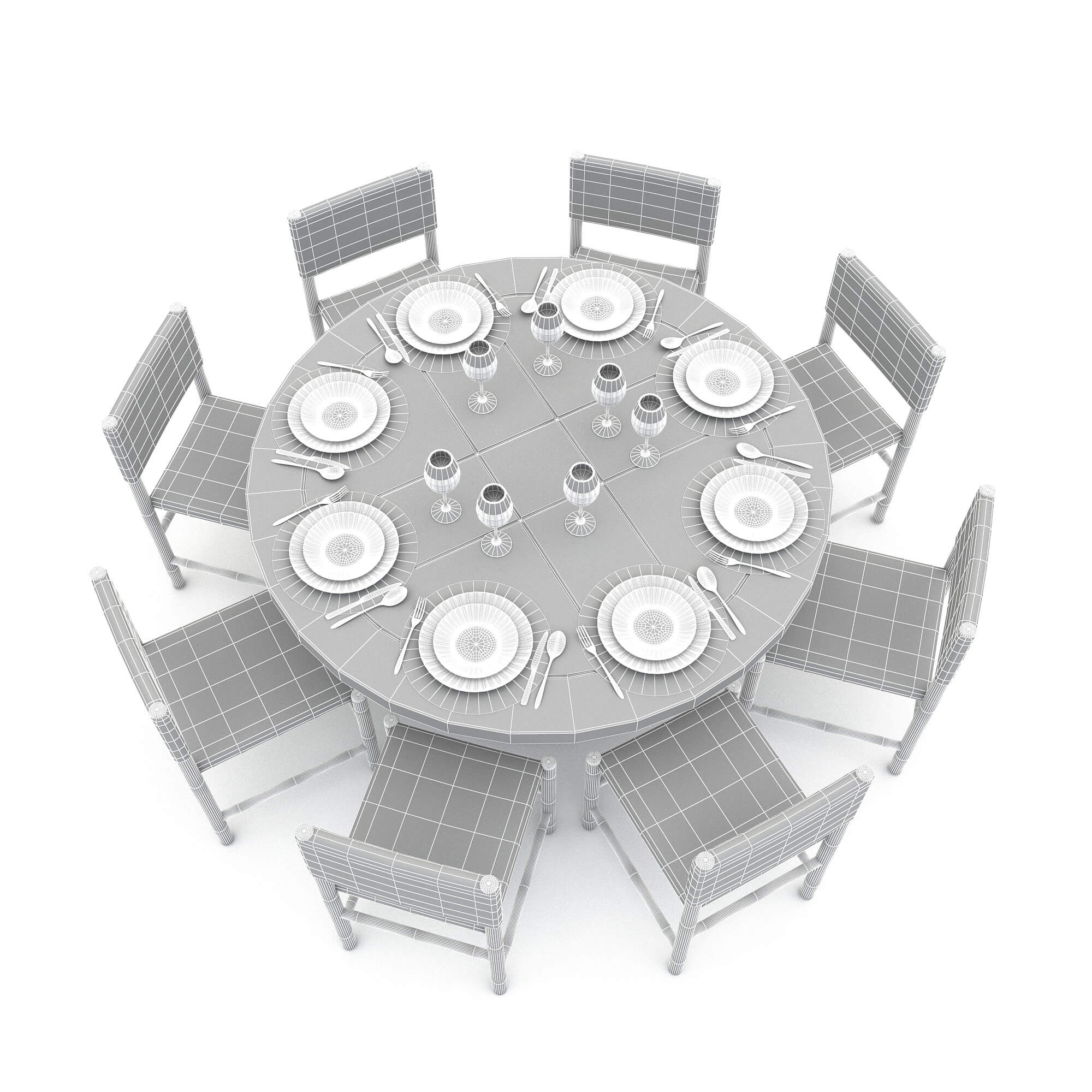 Dining Table 003 - 3D Model by nvere
