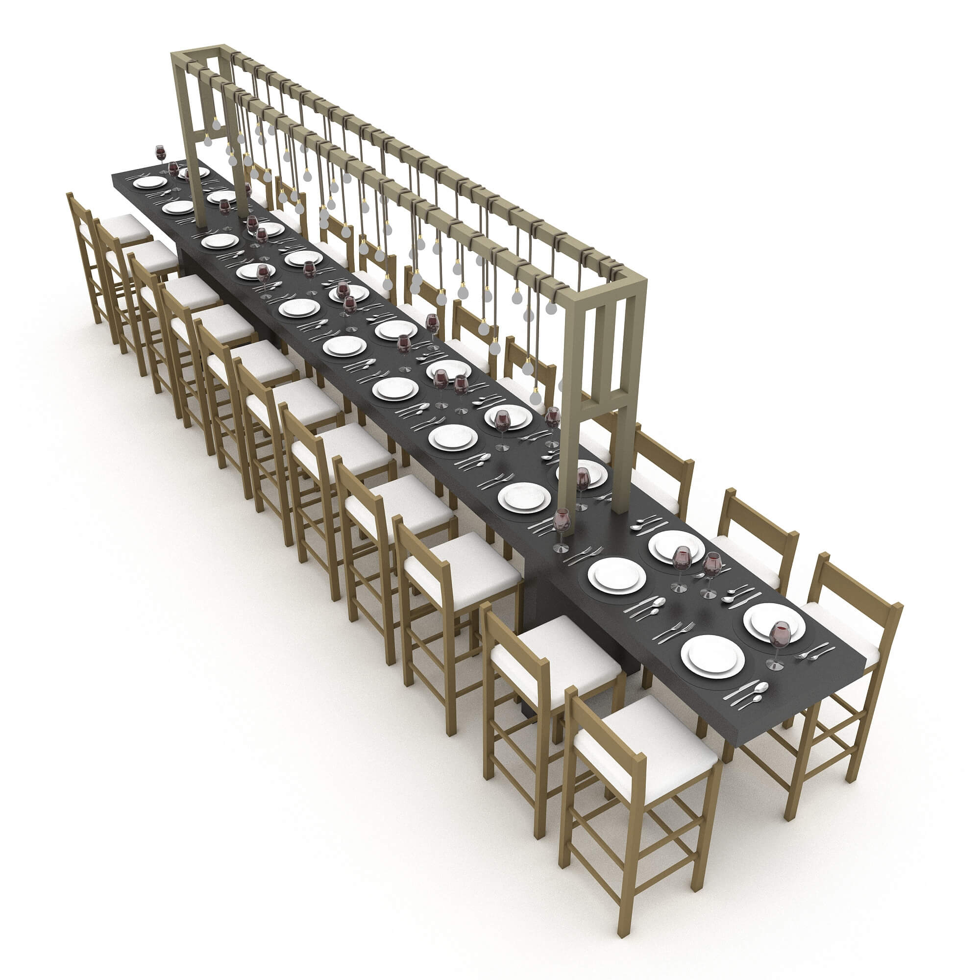 Dining Table 007 - 3D Model by nvere
