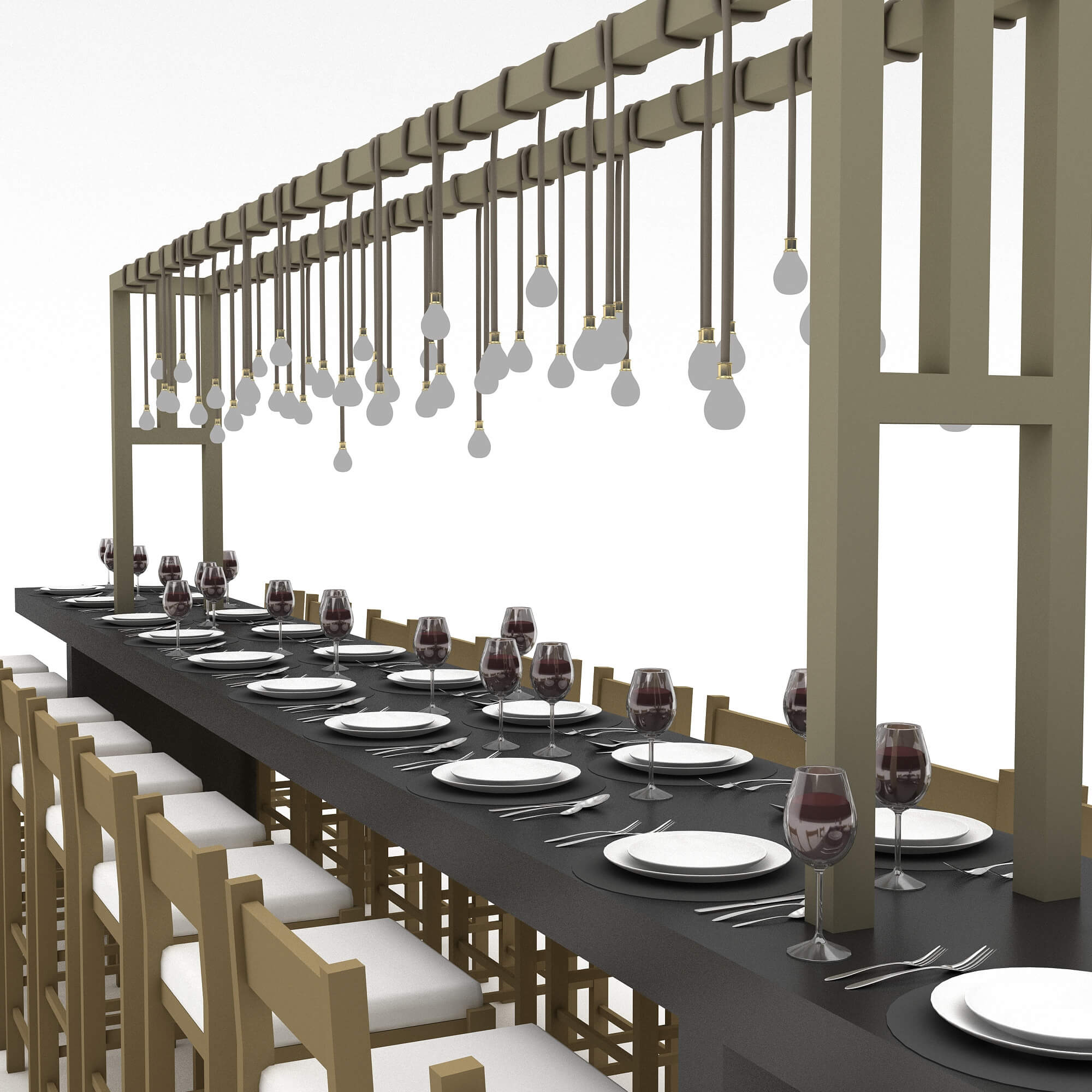 Dining Table 007 - 3D Model by nvere