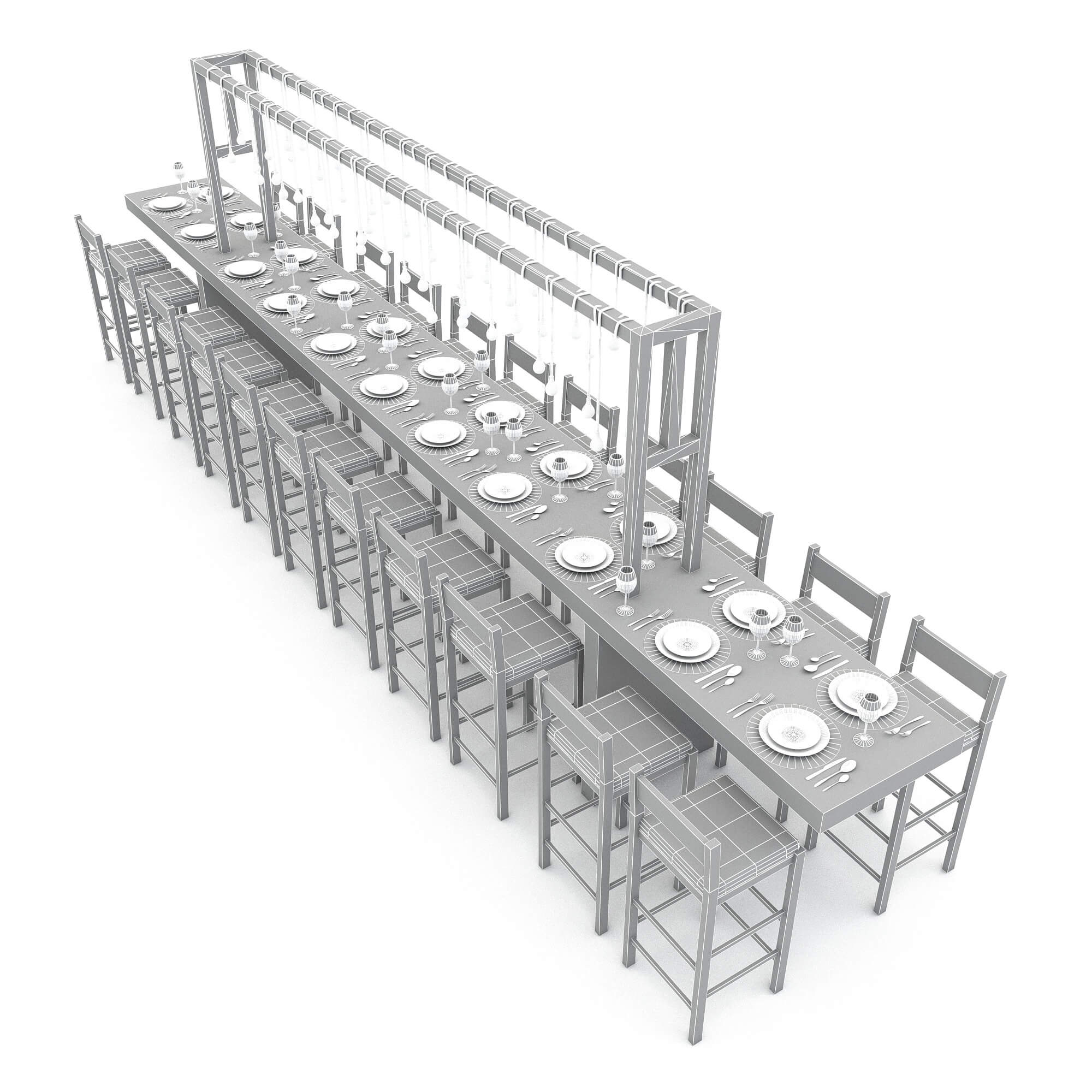Dining Table 007 - 3D Model by nvere