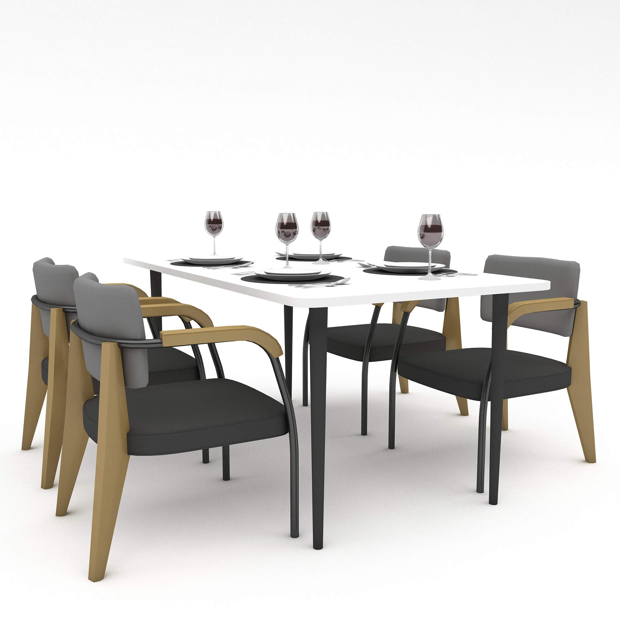 Dining Table 010 - 3D Model by nvere