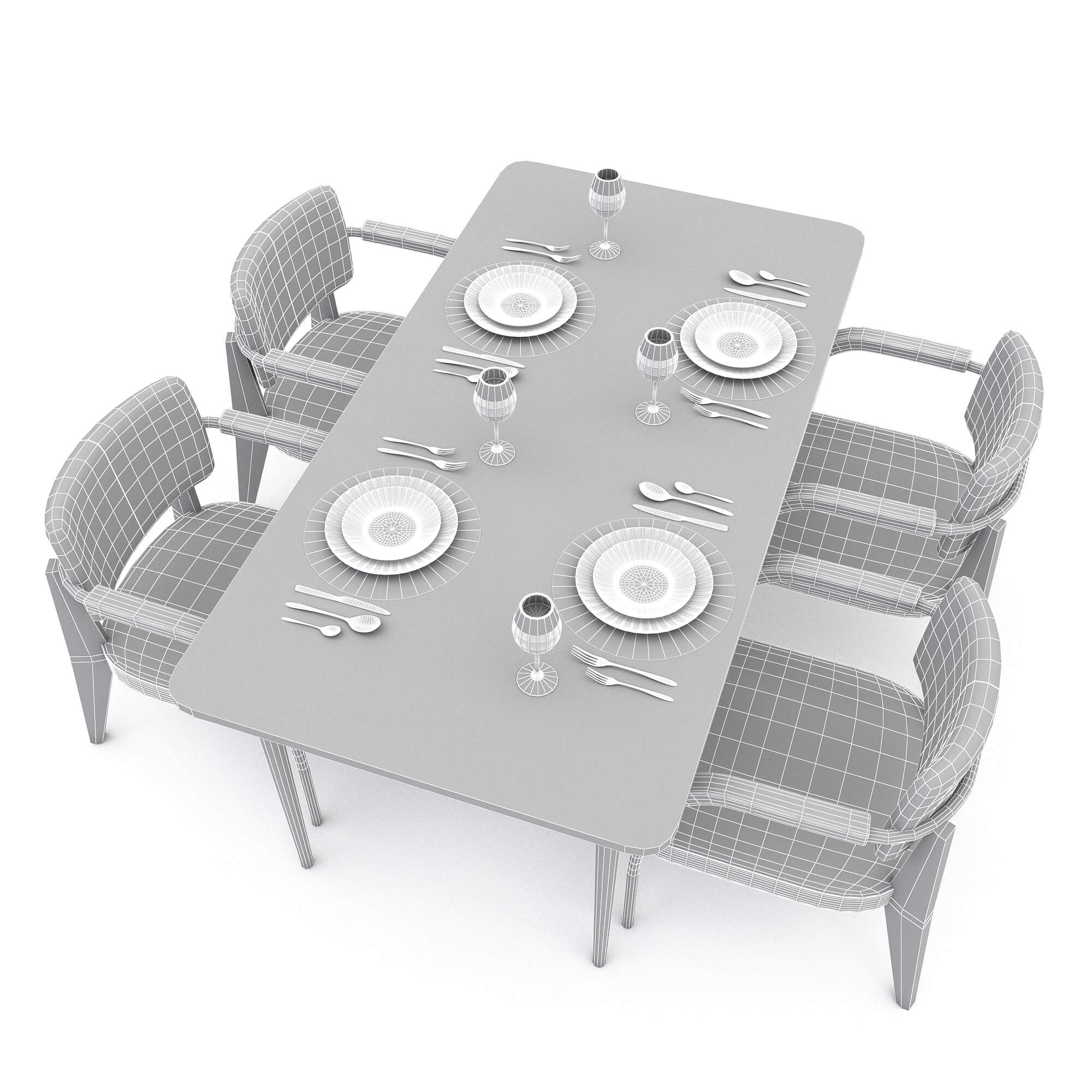 Dining Table 010 - 3D Model by nvere