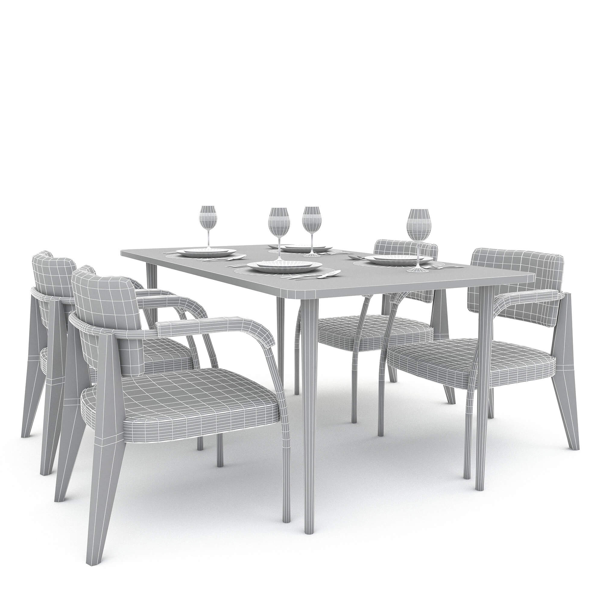 Dining Table 010 - 3D Model by nvere