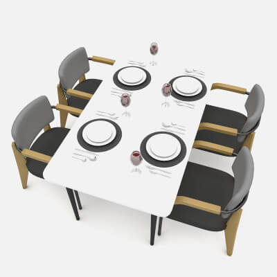 Dining Table 010 - 3D Model by nvere