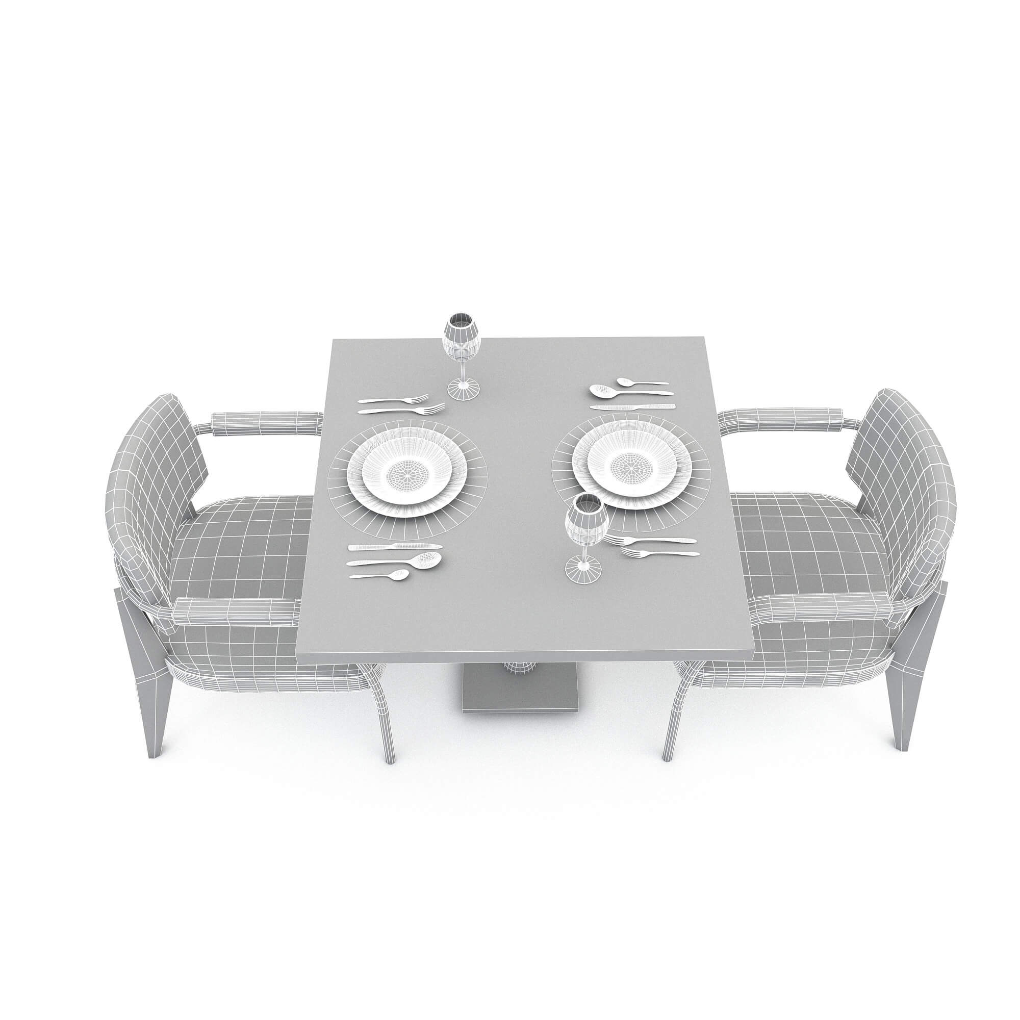 Dining Table 011 - 3D Model by nvere