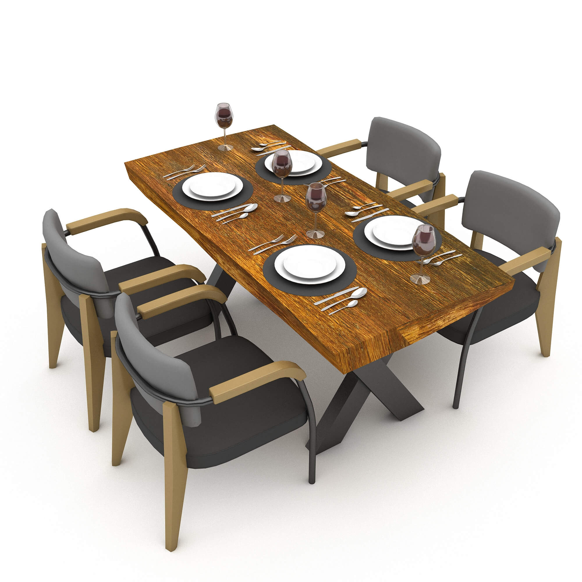 Dining Table 013 - 3D Model by nvere