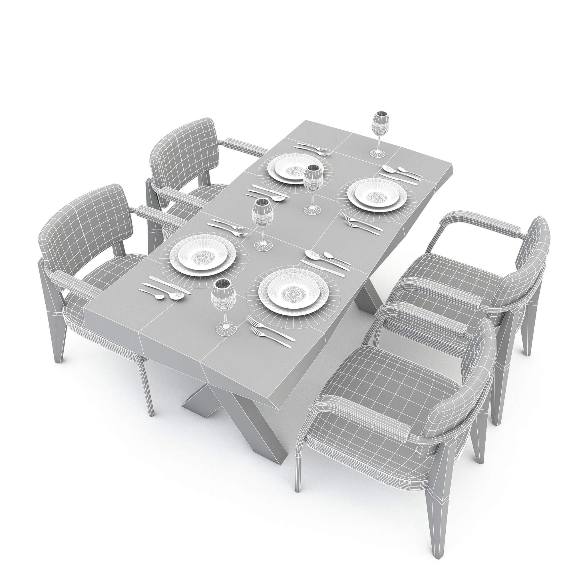 Dining Table 013 - 3D Model by nvere