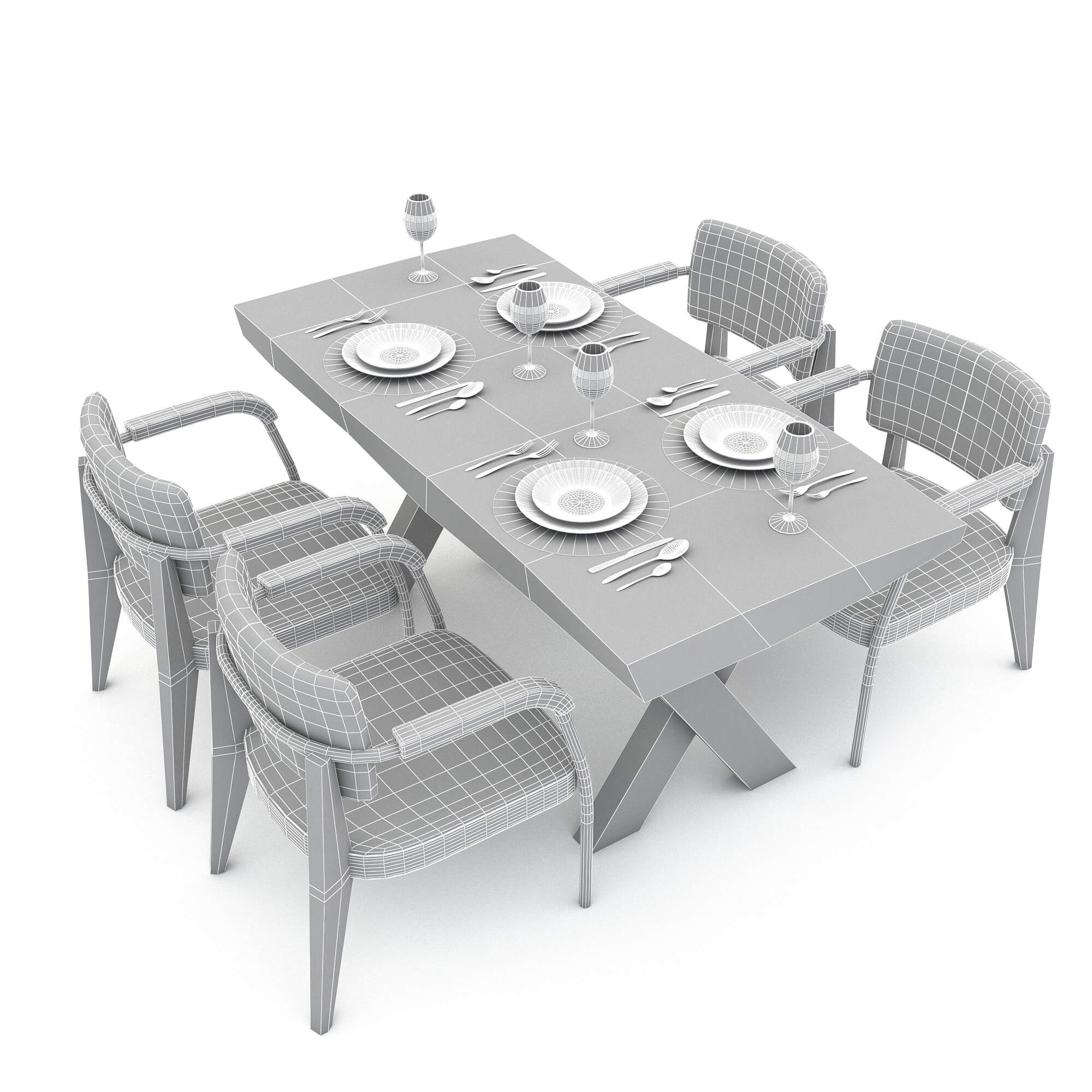 Dining Table 013 - 3D Model by nvere