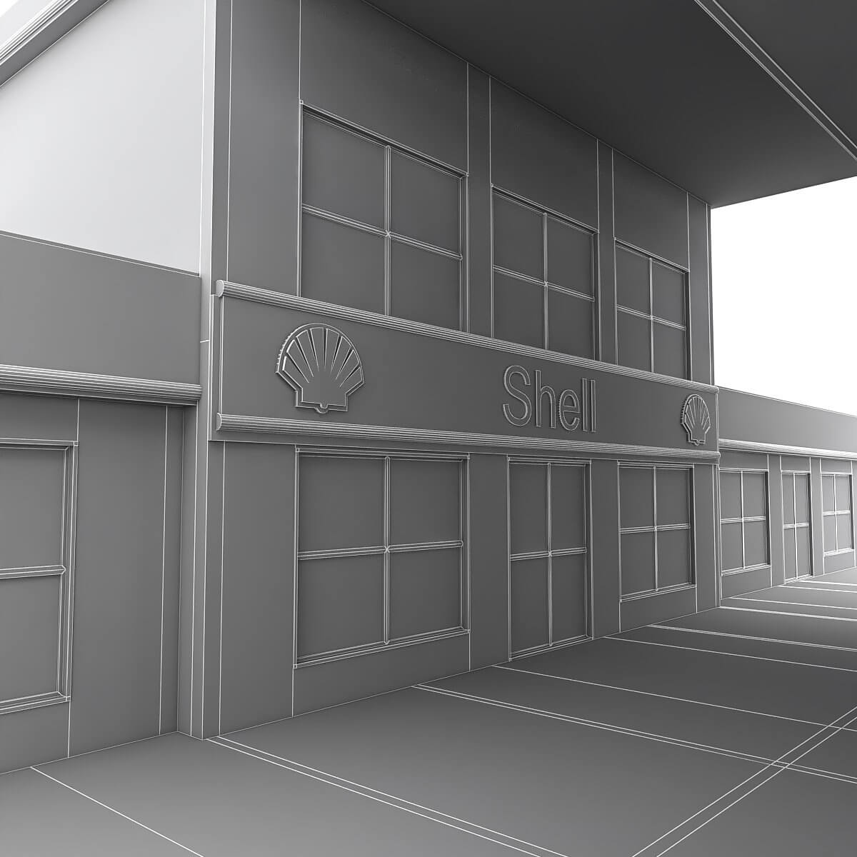 Shell Gas Station - 3D Model by nvere