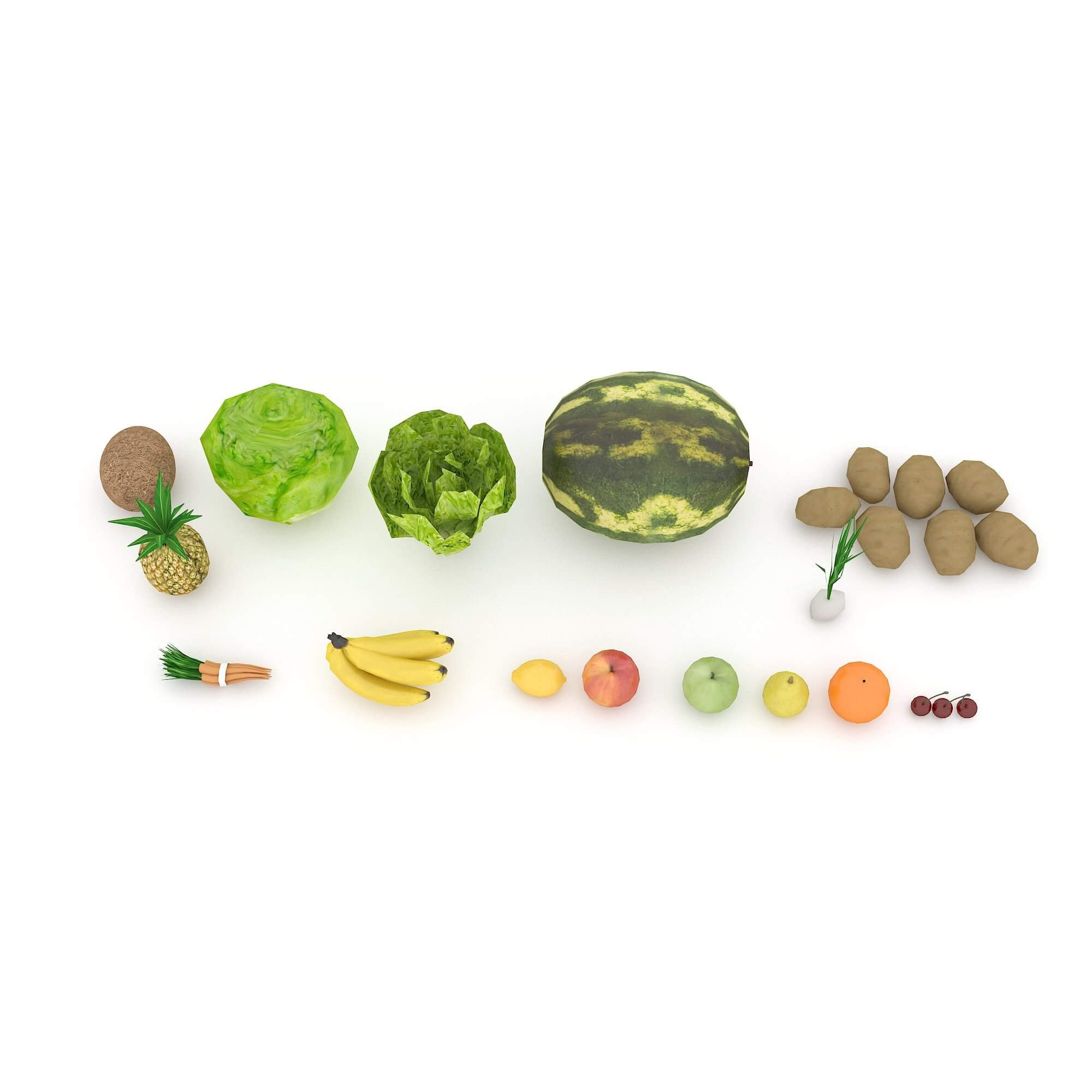 Mixed Fruit and Vegetable Varieties - 3D Model by nvere