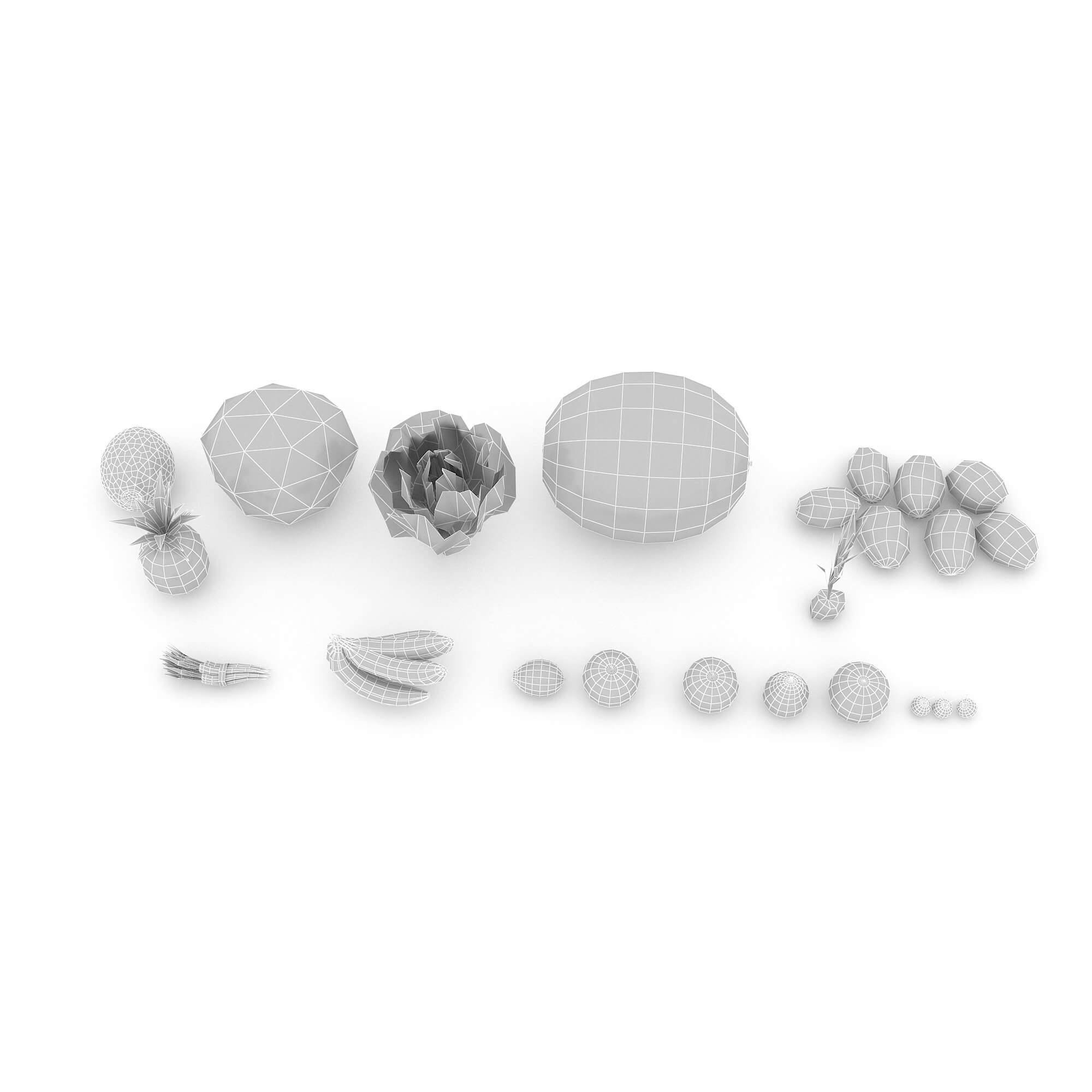 Mixed Fruit and Vegetable Varieties - 3D Model by nvere