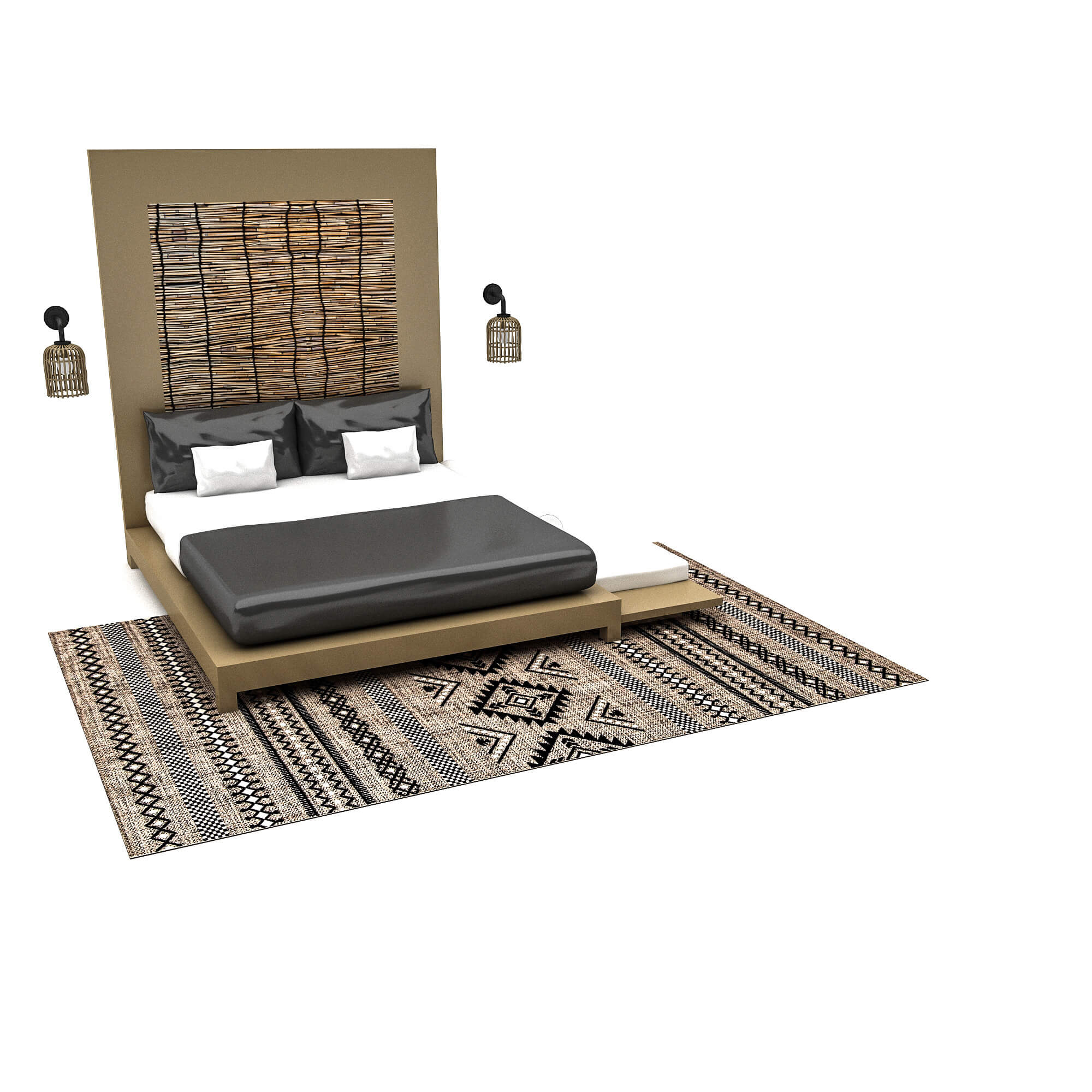 Bohemian Bed 01 - 3D Model by nvere