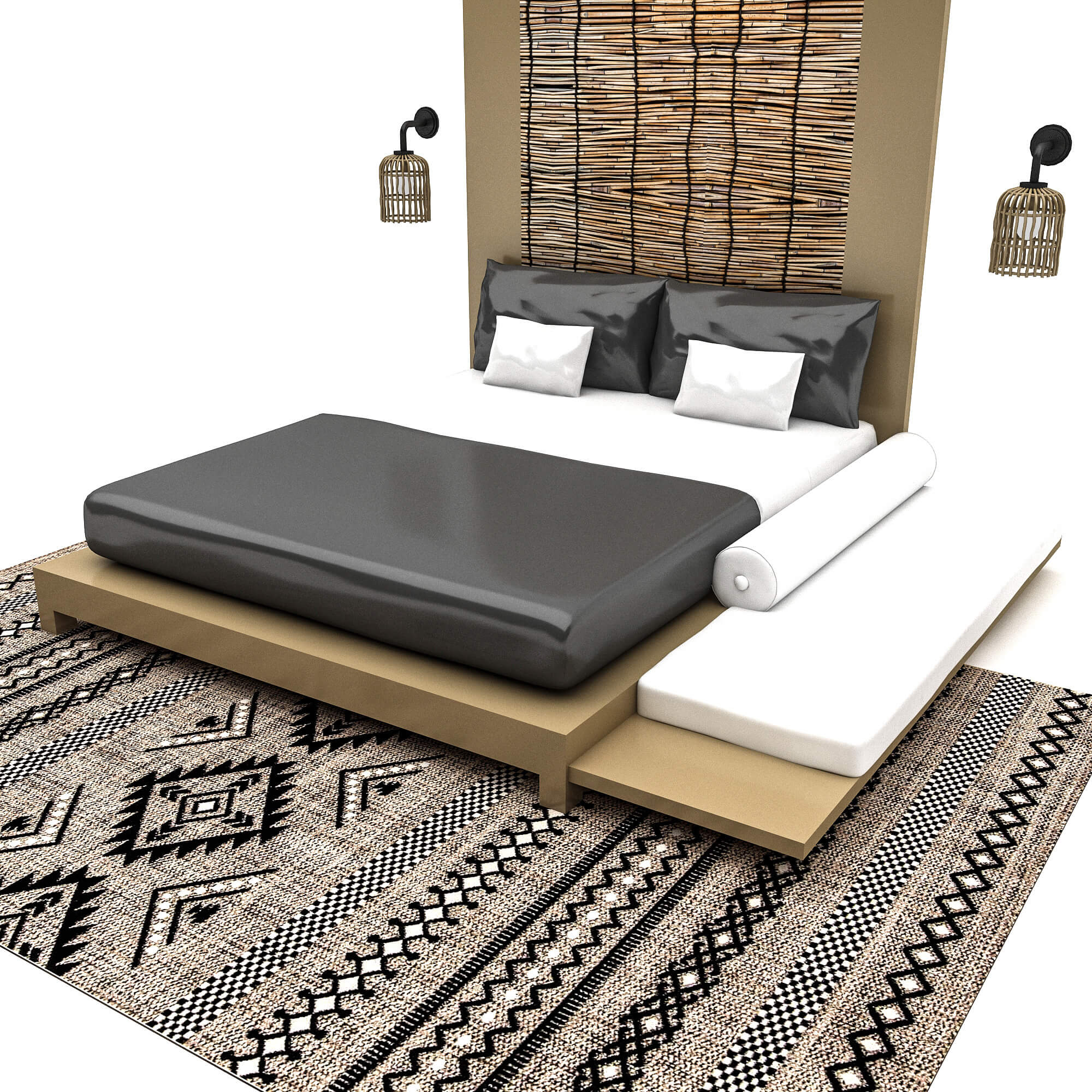 Bohemian Bed 01 - 3D Model by nvere