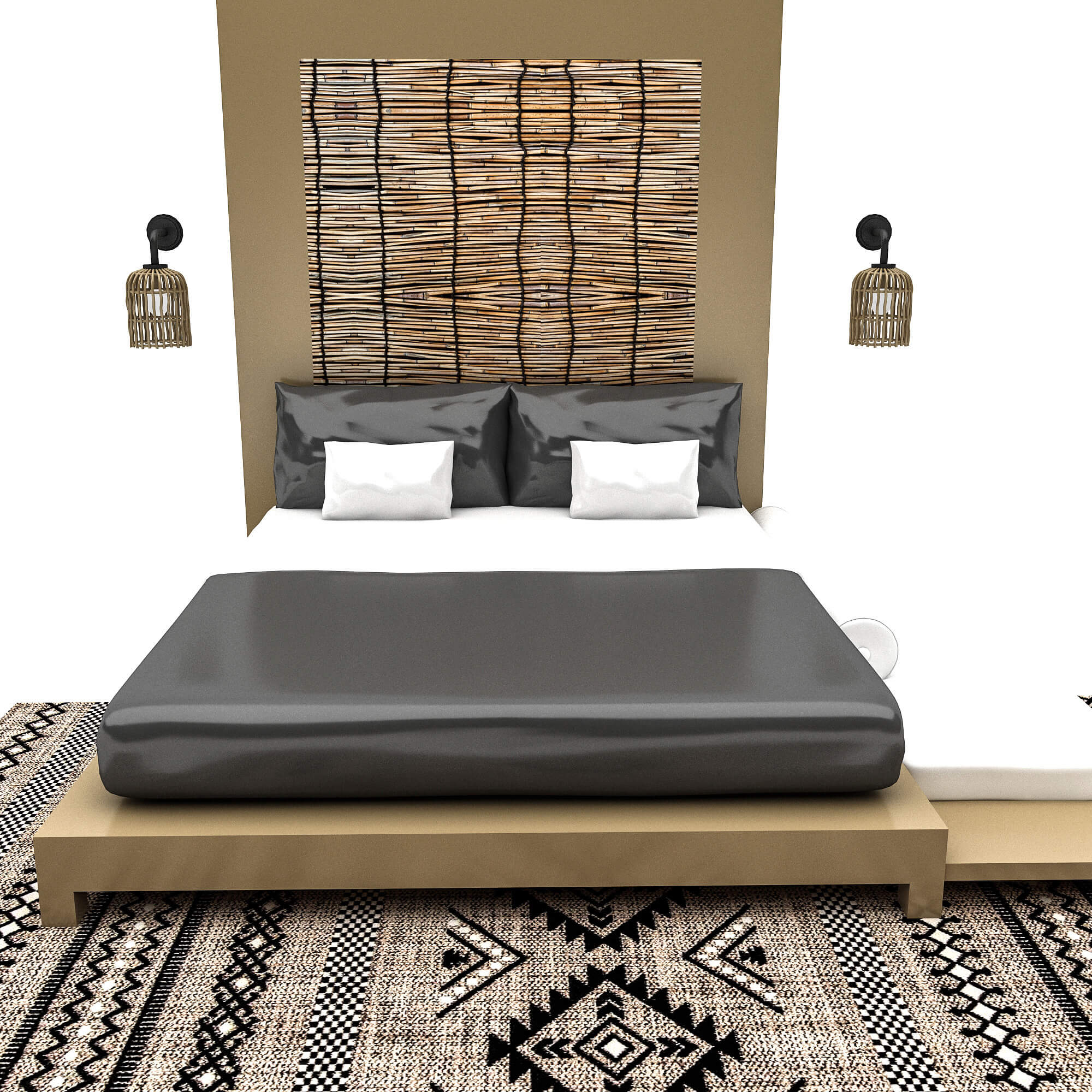 Bohemian Bed 01 - 3D Model by nvere