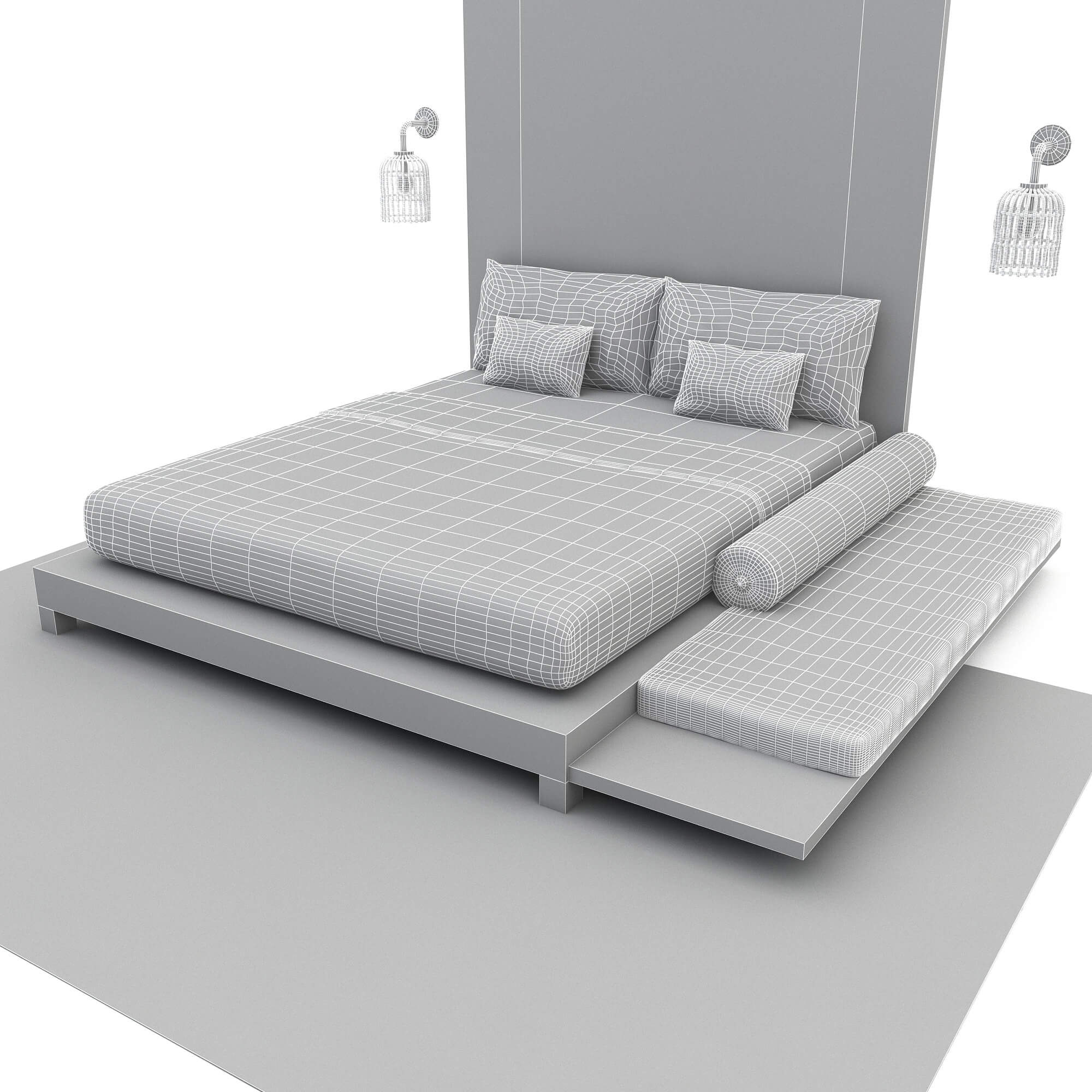Bohemian Bed 01 - 3D Model by nvere