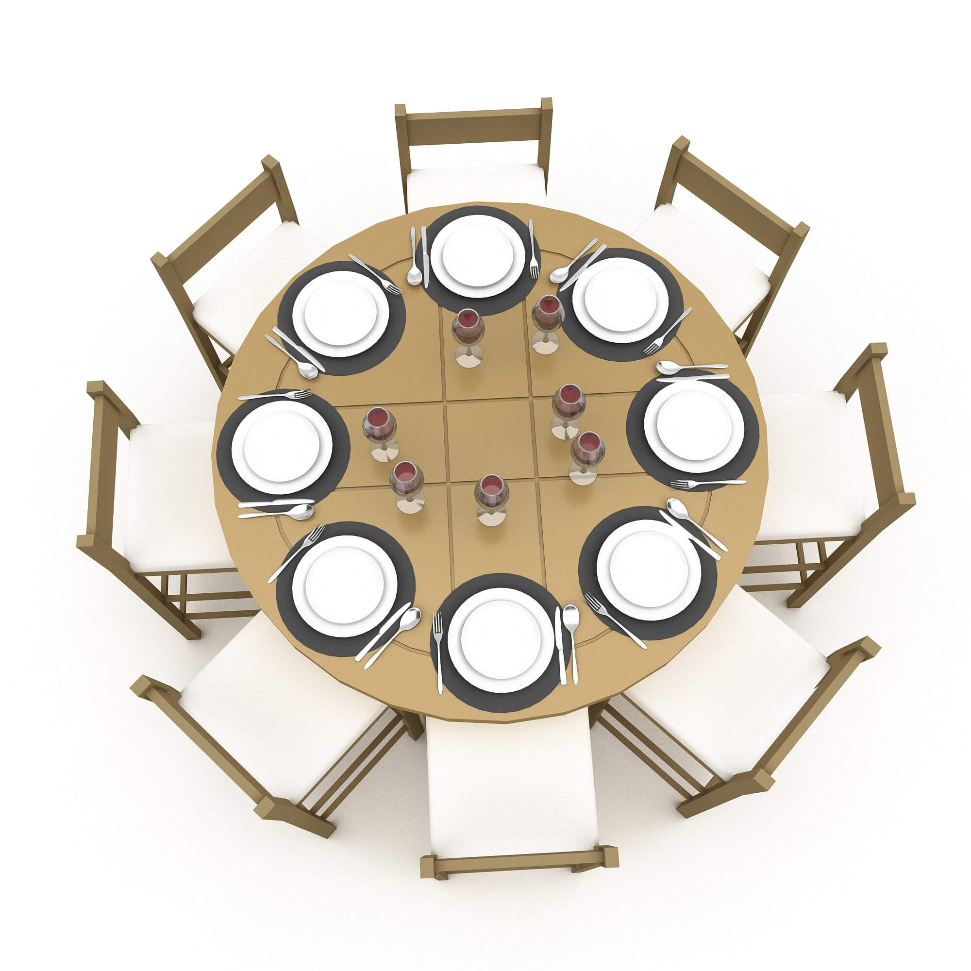 Dining Table 004 - 3D Model by nvere