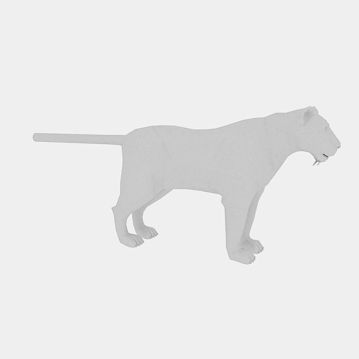 Low Poly Tiger Base - 3D Model by nvere