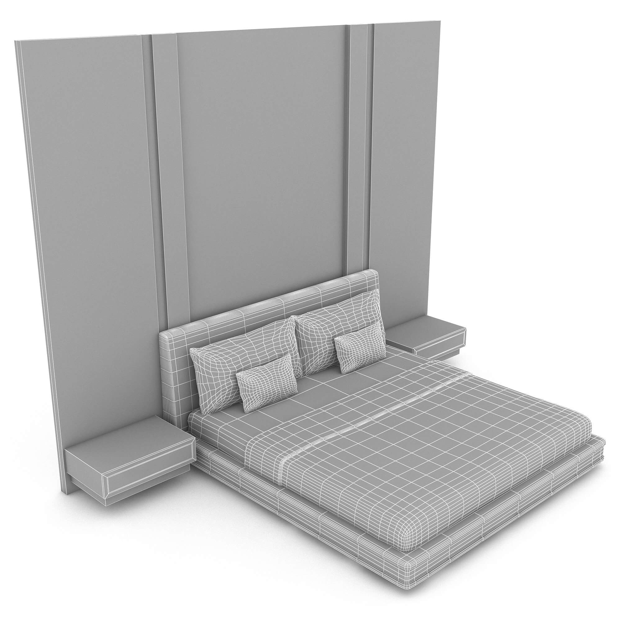 Modern Bed Design 04 - 3D Model by nvere