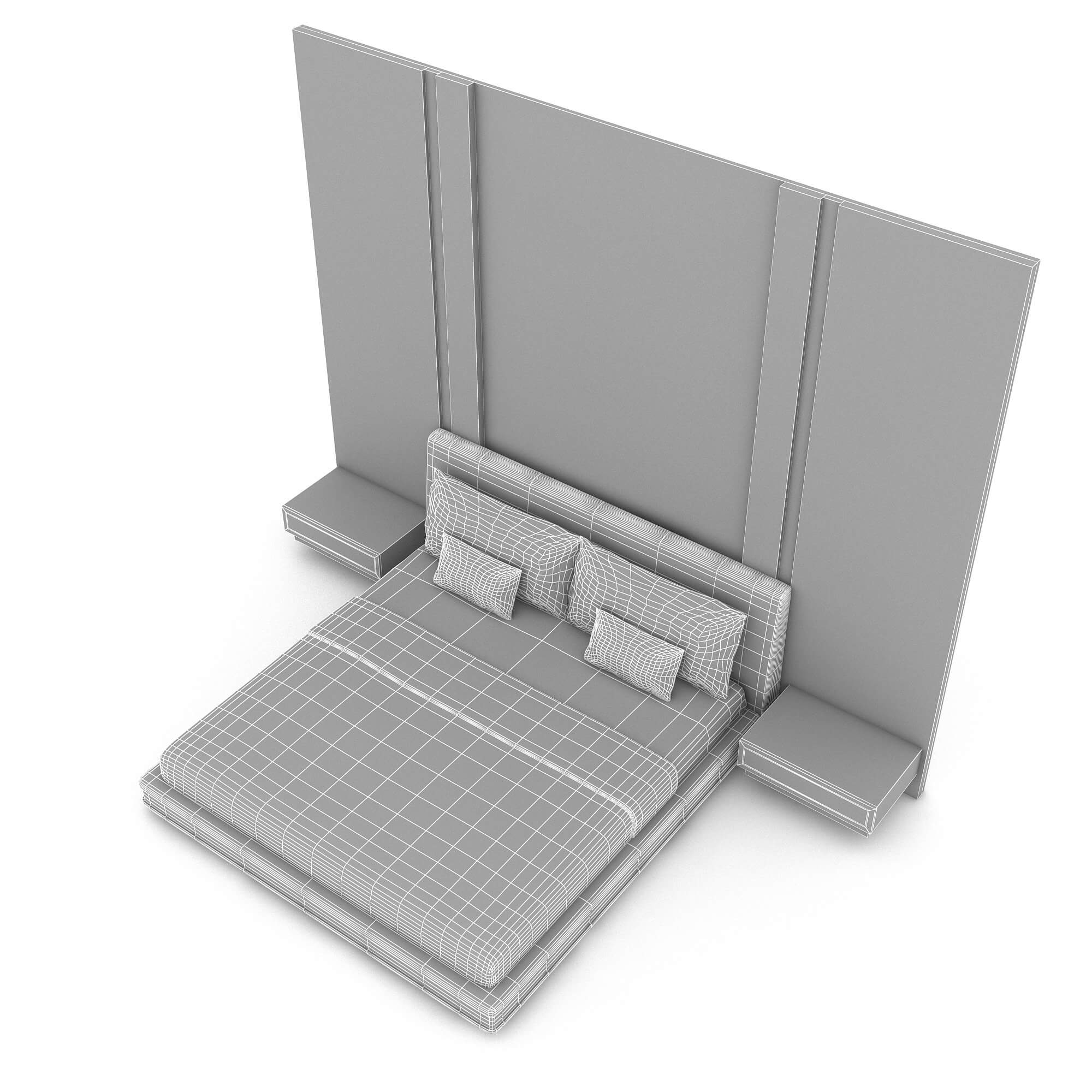 Modern Bed Design 04 - 3D Model by nvere