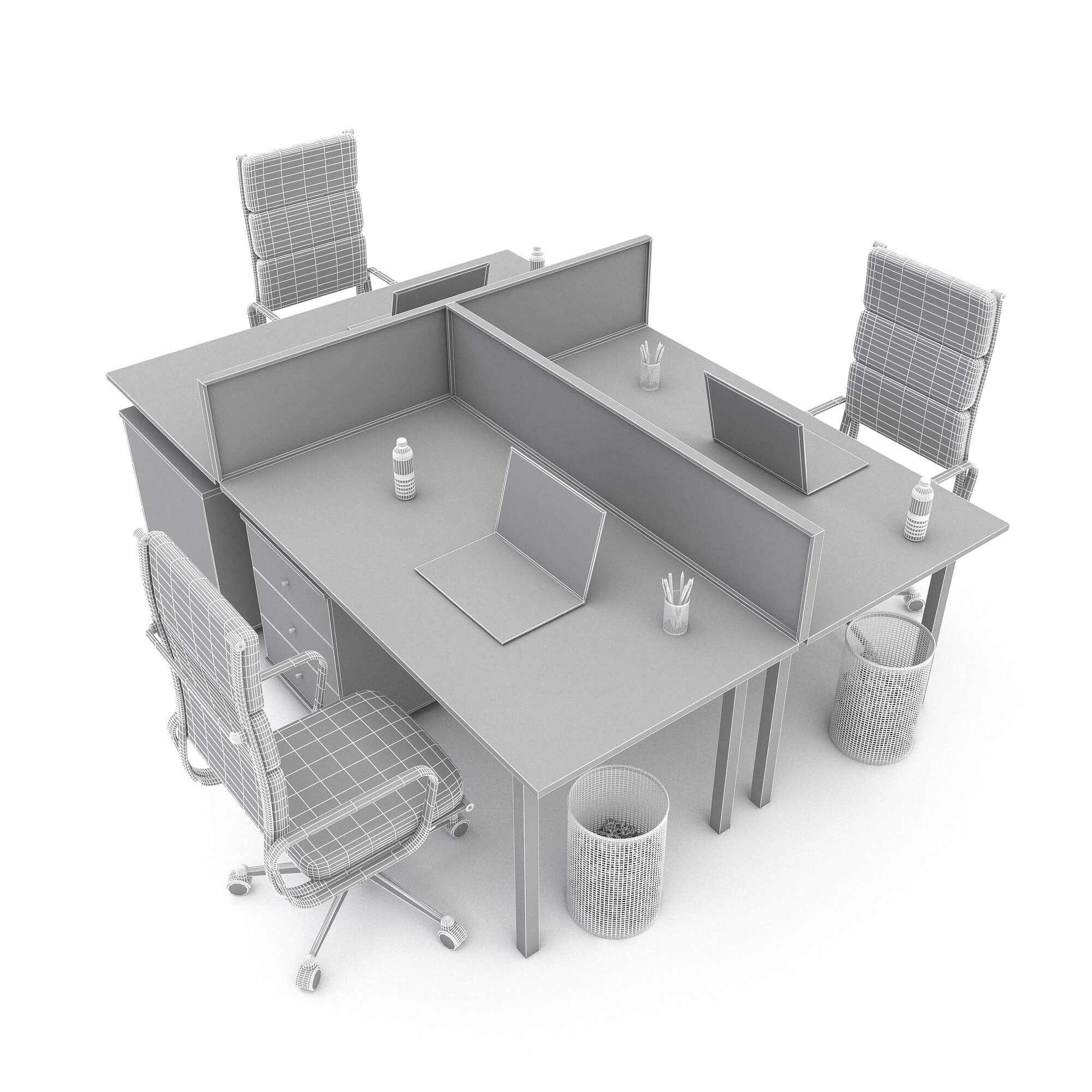 Office Work and Meeting Table 03 - 3D Model by nvere