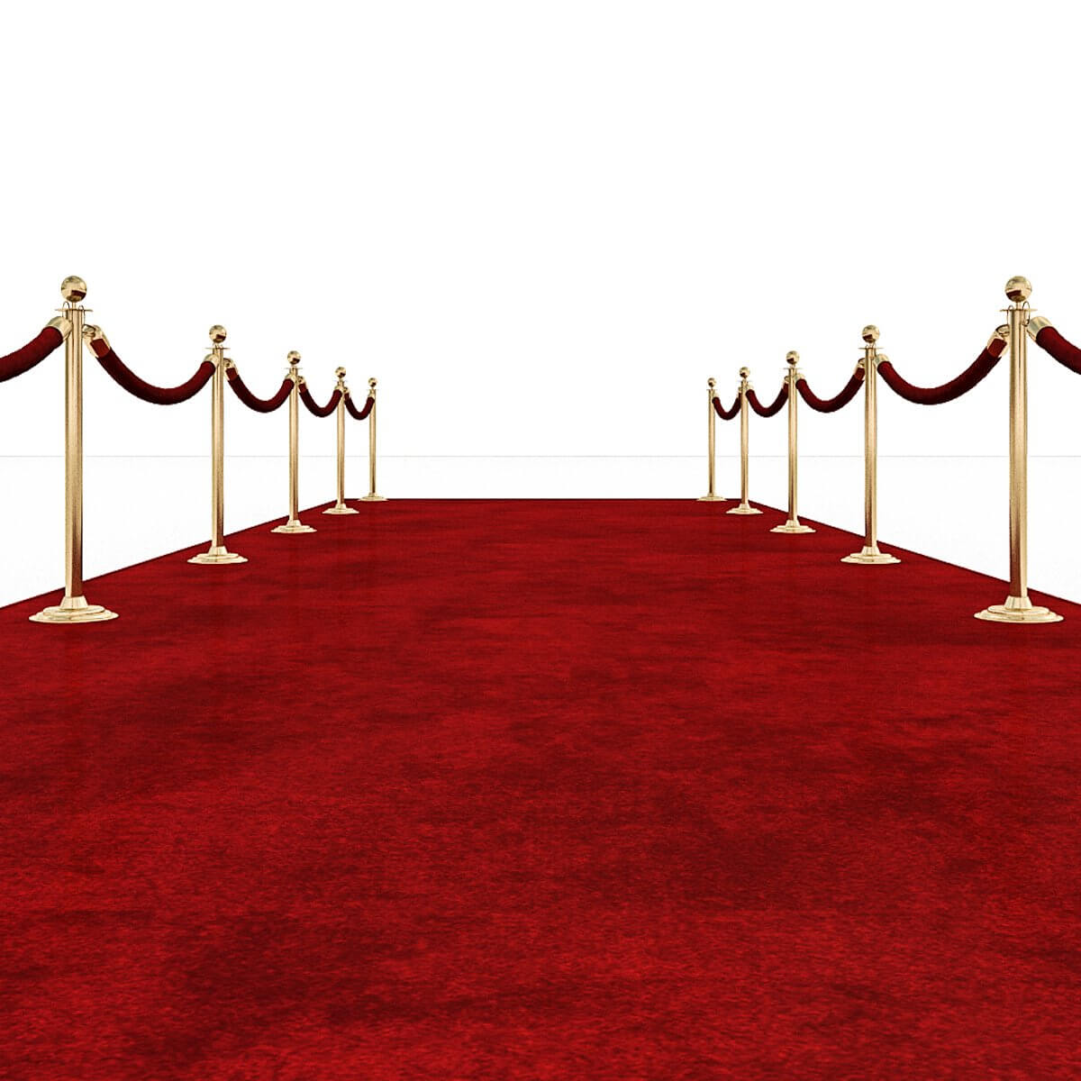 Red Carpet with Velvet Ropes - 3D Model by nvere