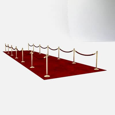 Red Carpet with Velvet Ropes - 3D Model by nvere