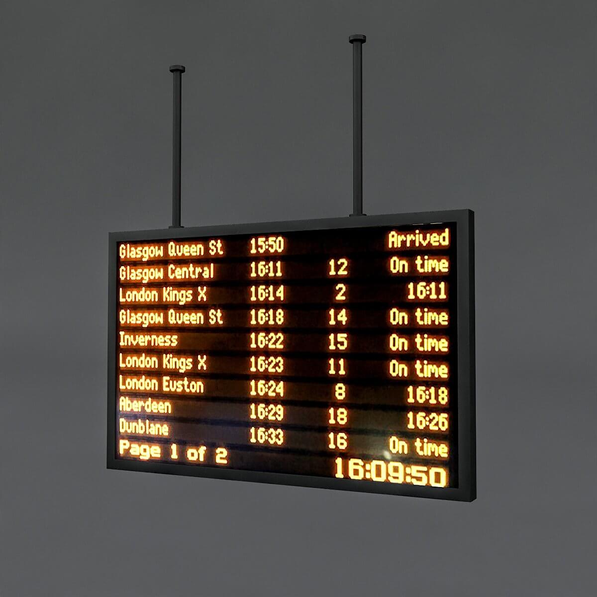 Airport Digital Signage - 3D Model by nvere