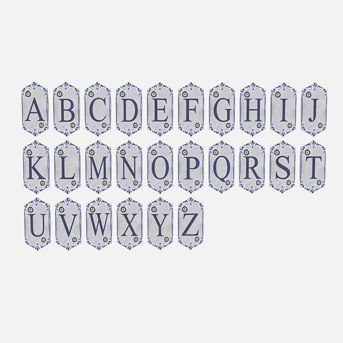 Ancient Stone Alphabet 02 - 3D Model by nvere
