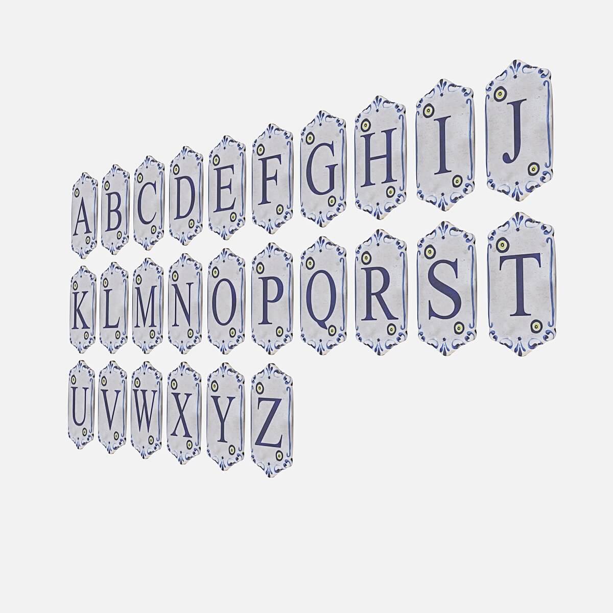 Ancient Stone Alphabet 02 - 3D Model by nvere