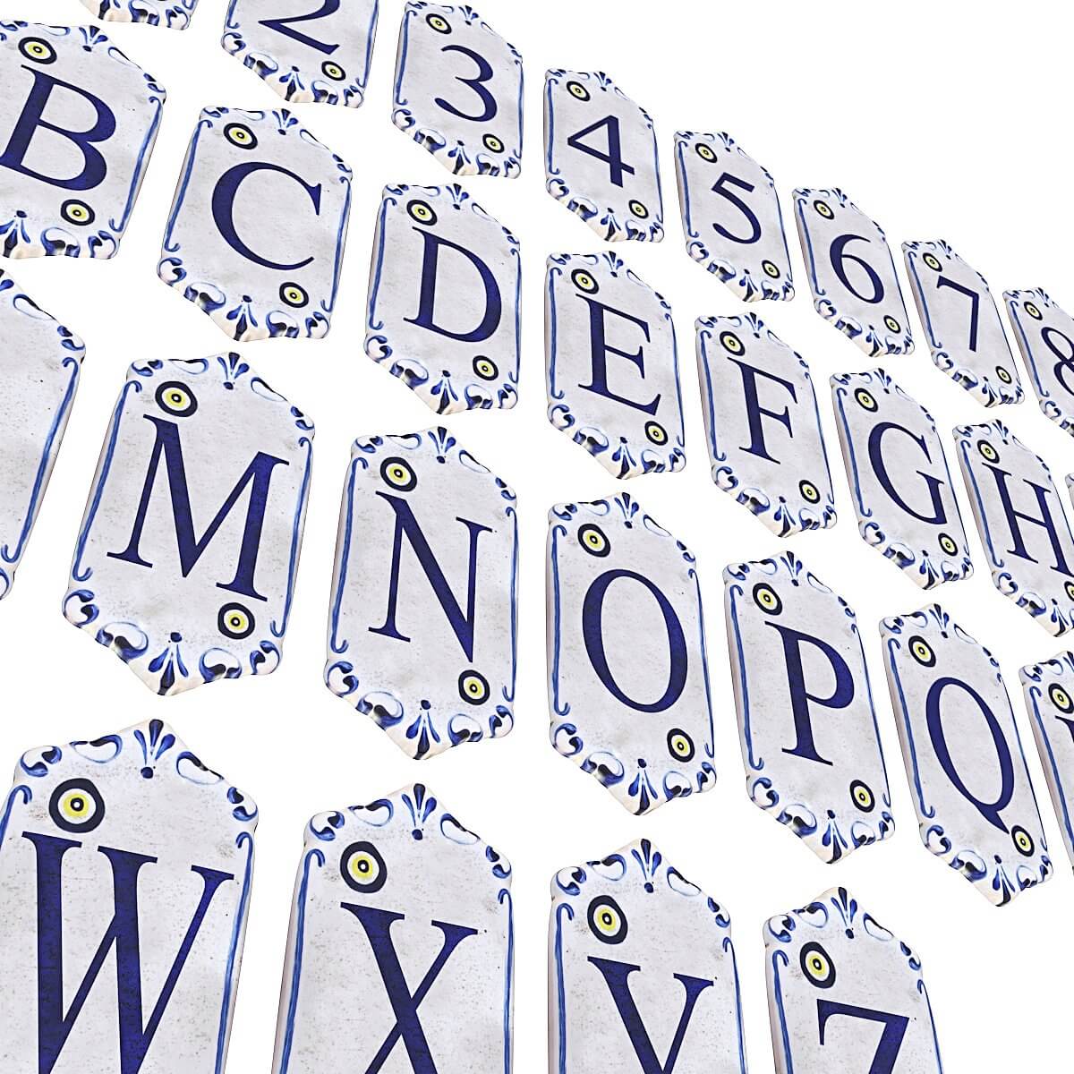 Ancient Stone Alphabet - 3D Model by nvere